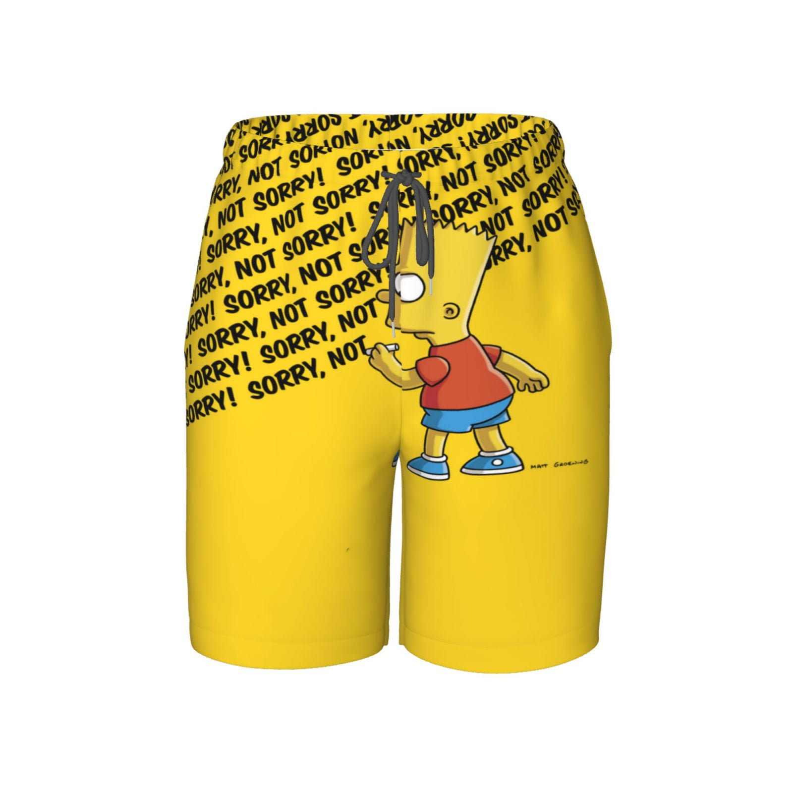 Simpsons Boys Swim Trunks with Mesh Liner Bathing Suits Quick Dry Beach ...