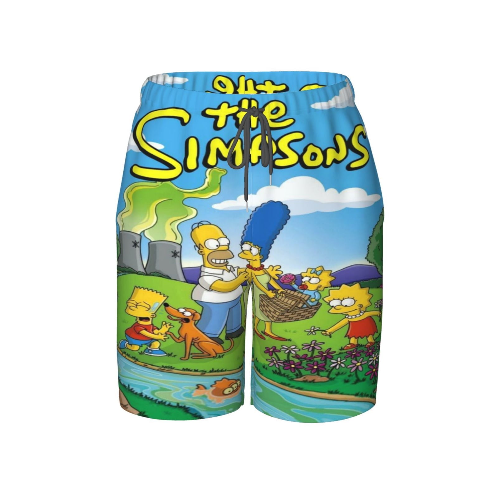 Simpsons Boys Swim Trunks with Mesh Liner Bathing Suits Quick Dry Beach ...