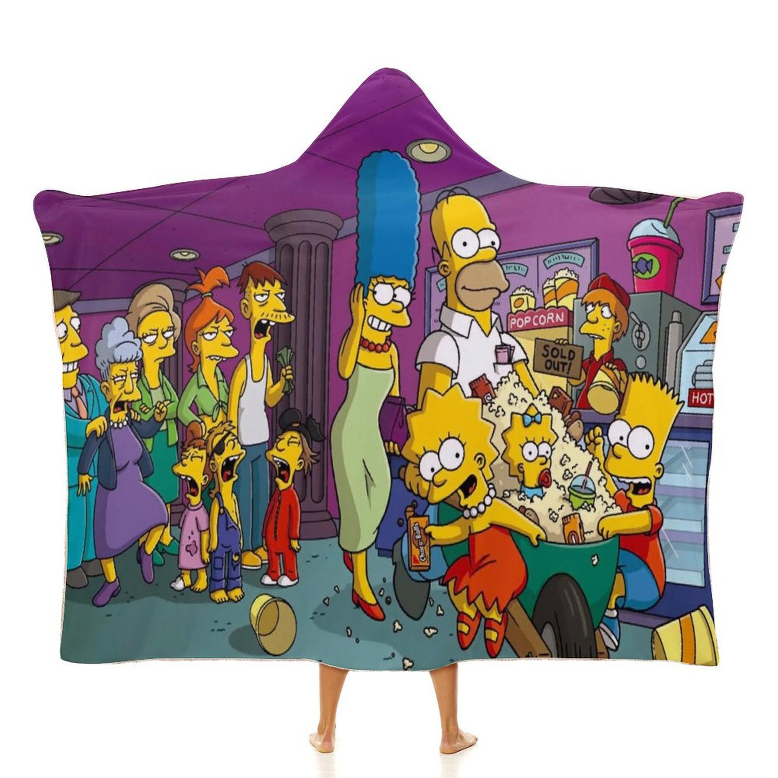 Simpsons Cloak Hooded Blanket Soft Wearable Blanket Hoodie Throw Cape ...