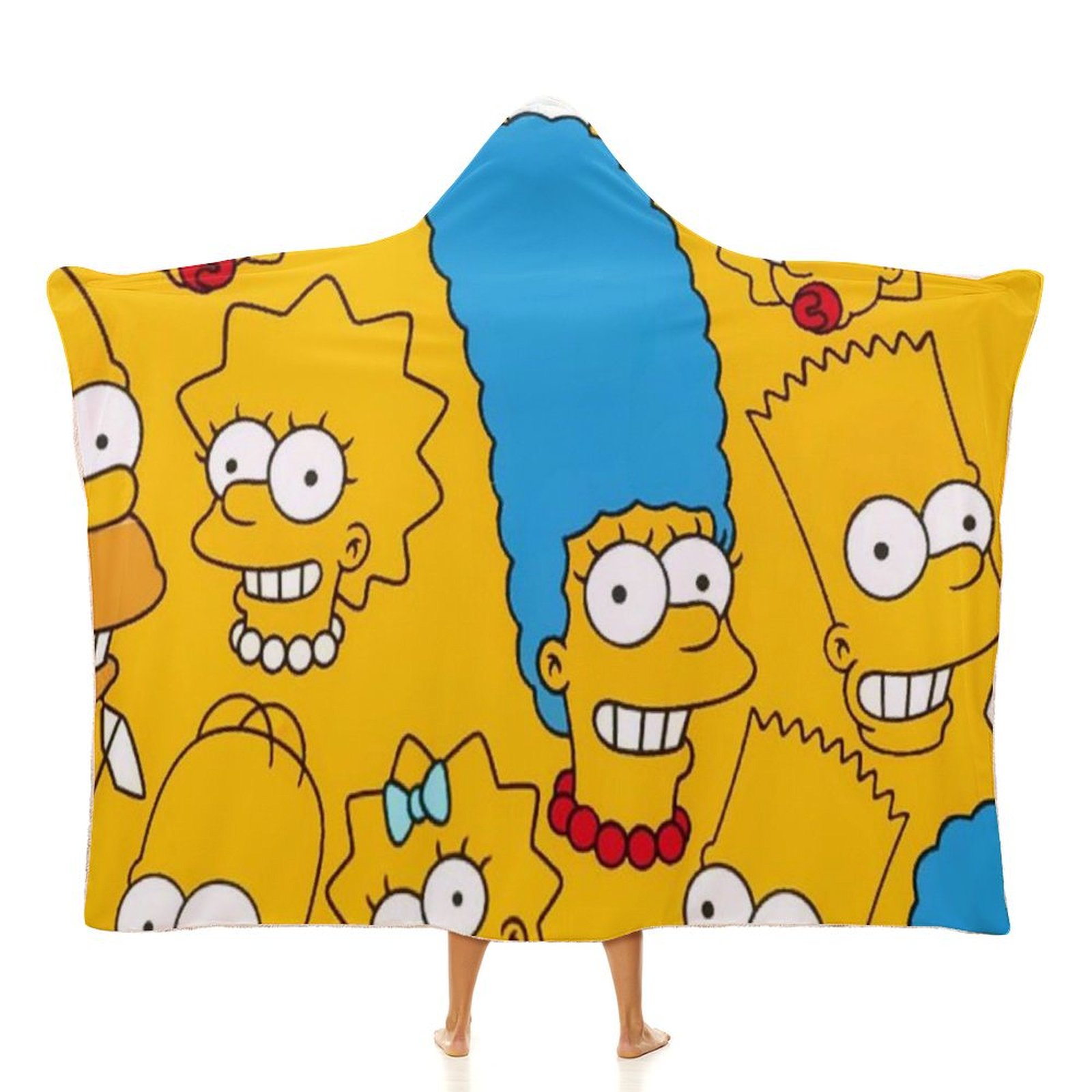 Simpsons Cloak Hooded Blanket Soft Wearable Blanket Hoodie Throw Cape ...