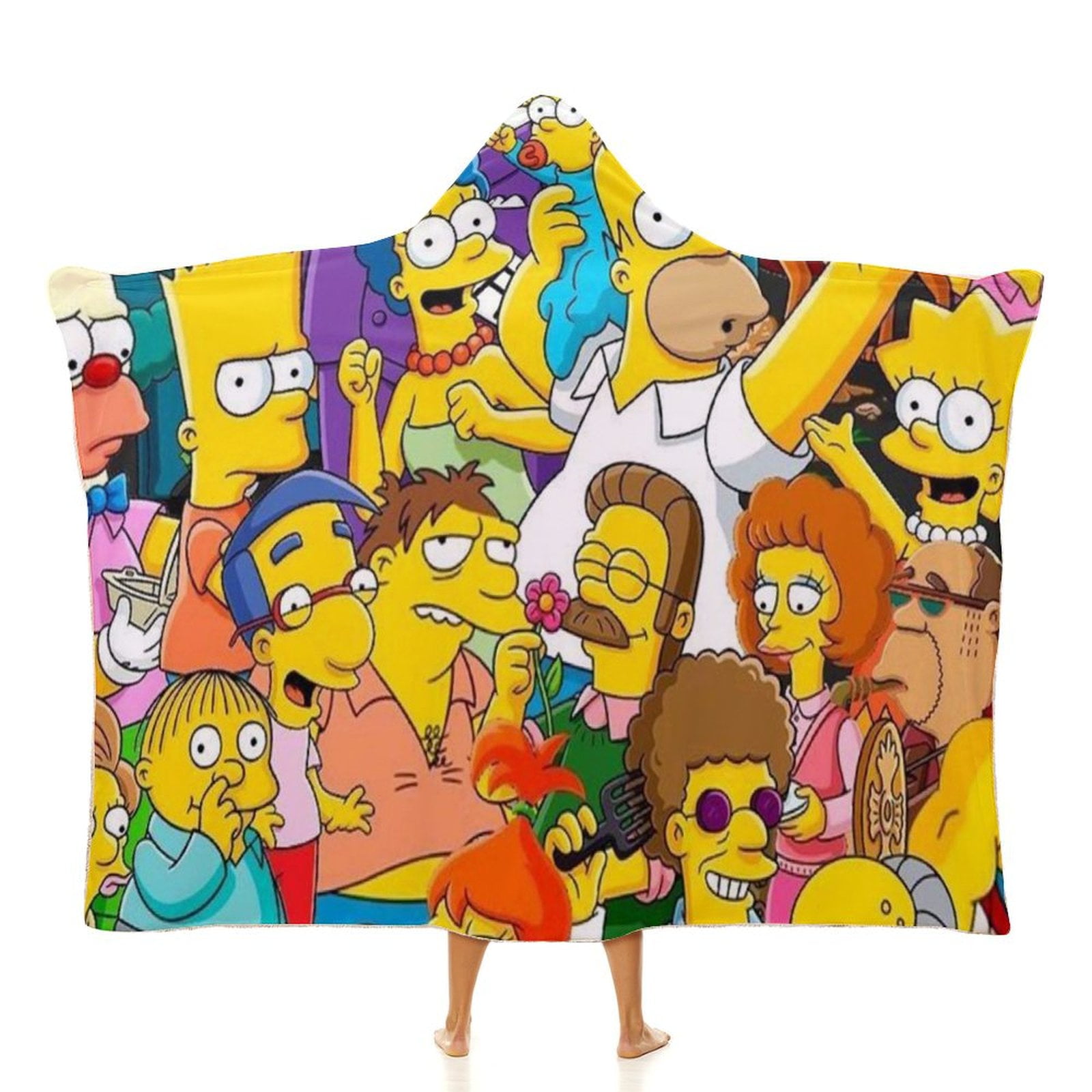 Simpsons Cloak Hooded Blanket Soft Wearable Blanket Hoodie Throw Cape ...