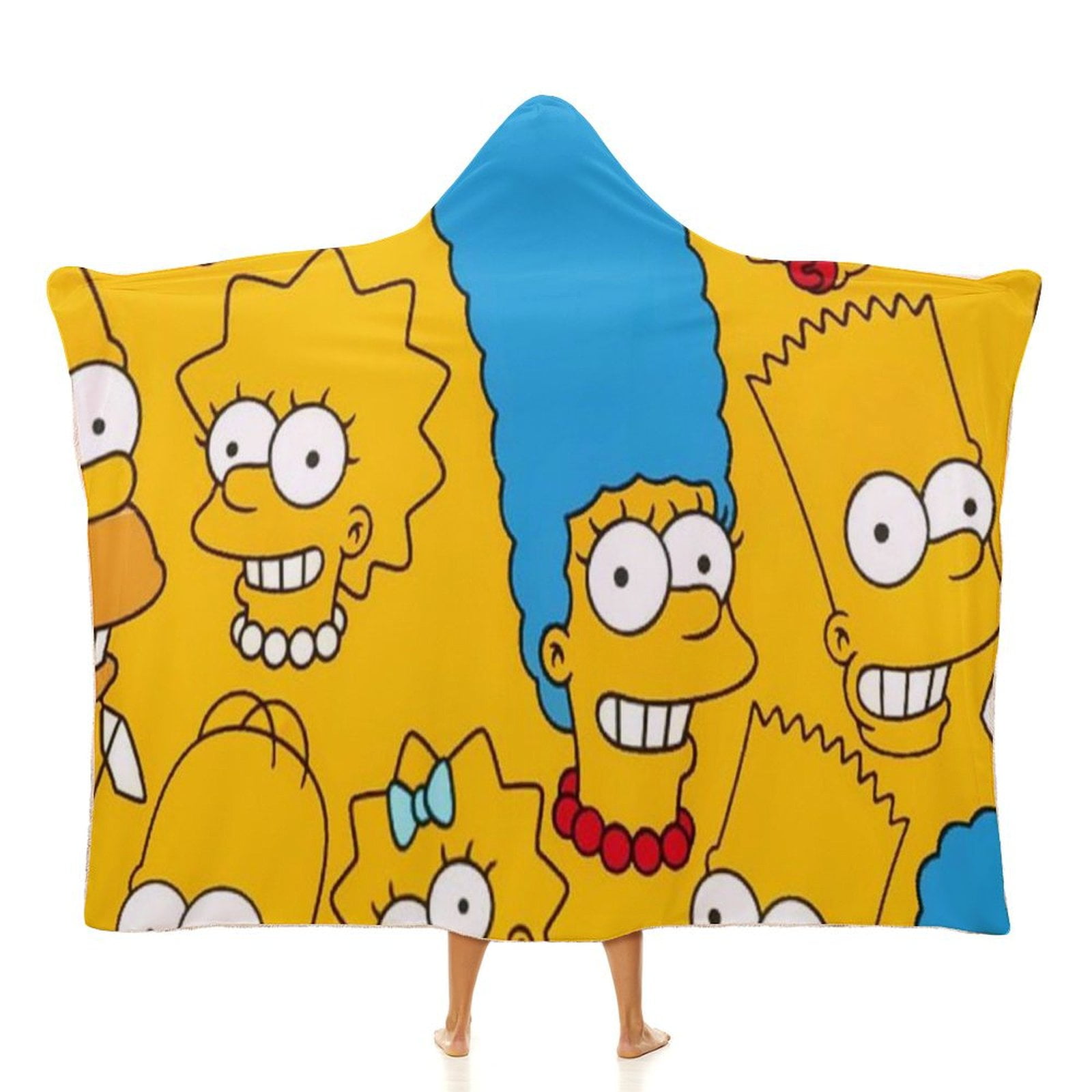 Simpsons Cloak Hooded Blanket Soft Wearable Blanket Hoodie Throw Cape ...