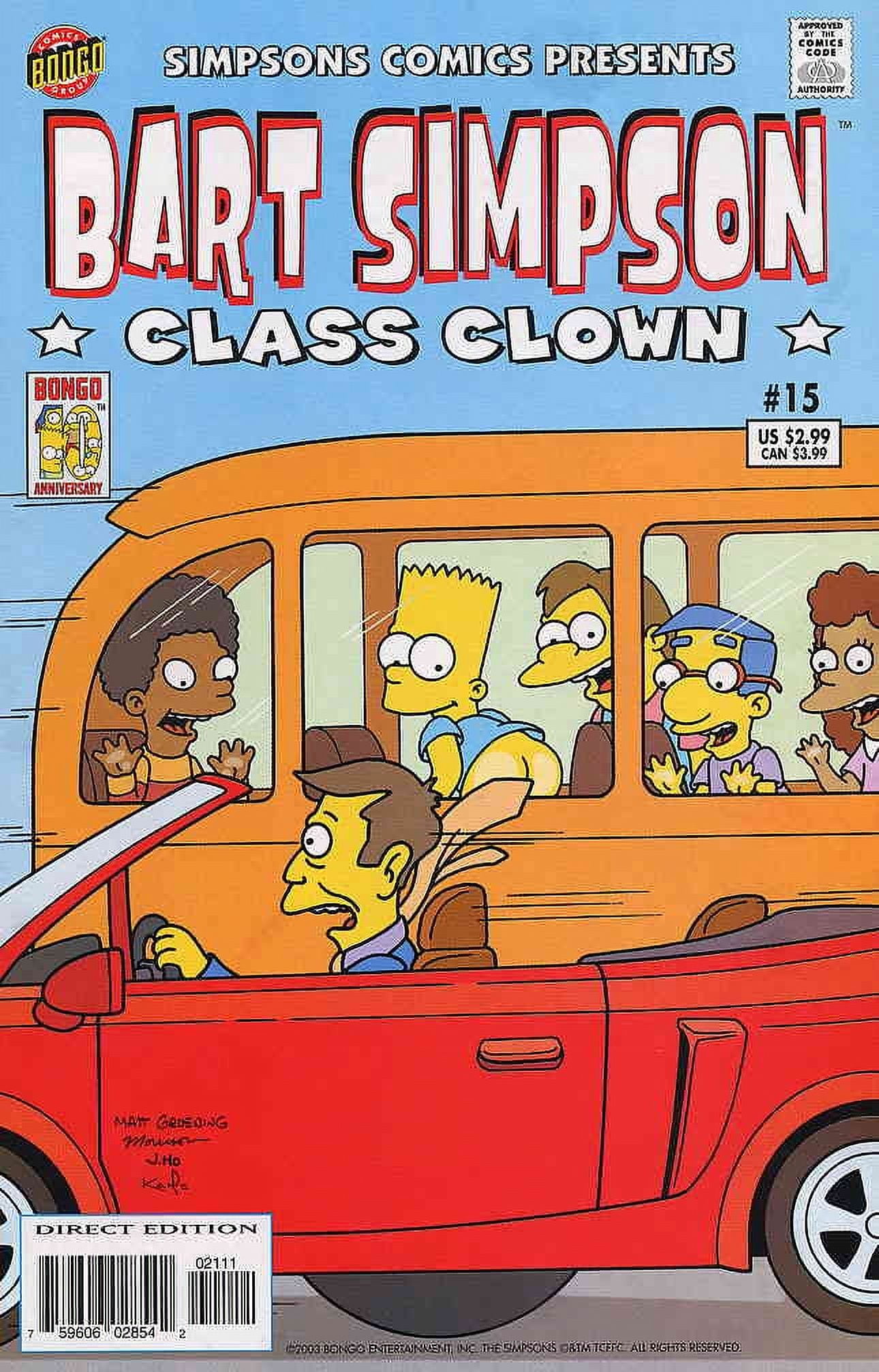Simpsons Comics Presents Bart Simpson #15 VF ; Bongo Comic Book ...