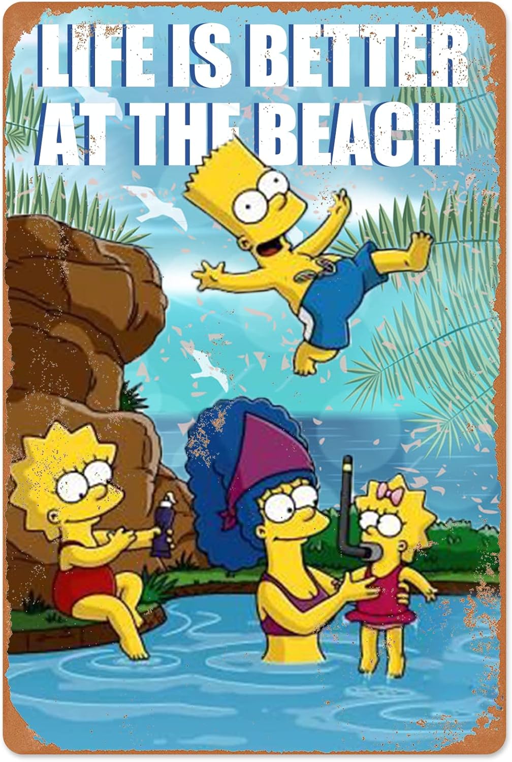 The Simpsons Family Beach Life Diamond Painting Kits for Adults,Cartoon ...
