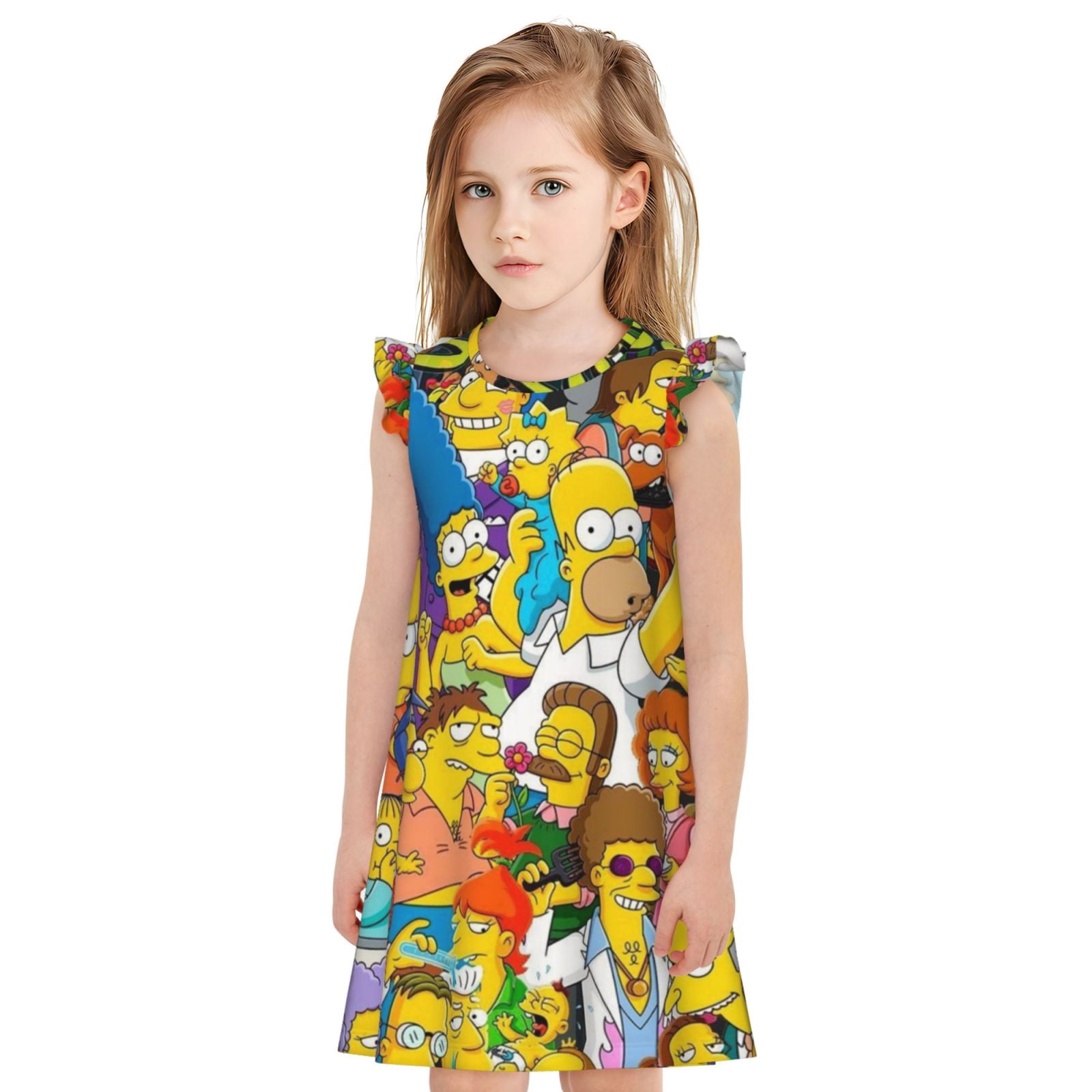 Simpsons Family Girl's Nightgowns Pajamas Dress Soft Children ...