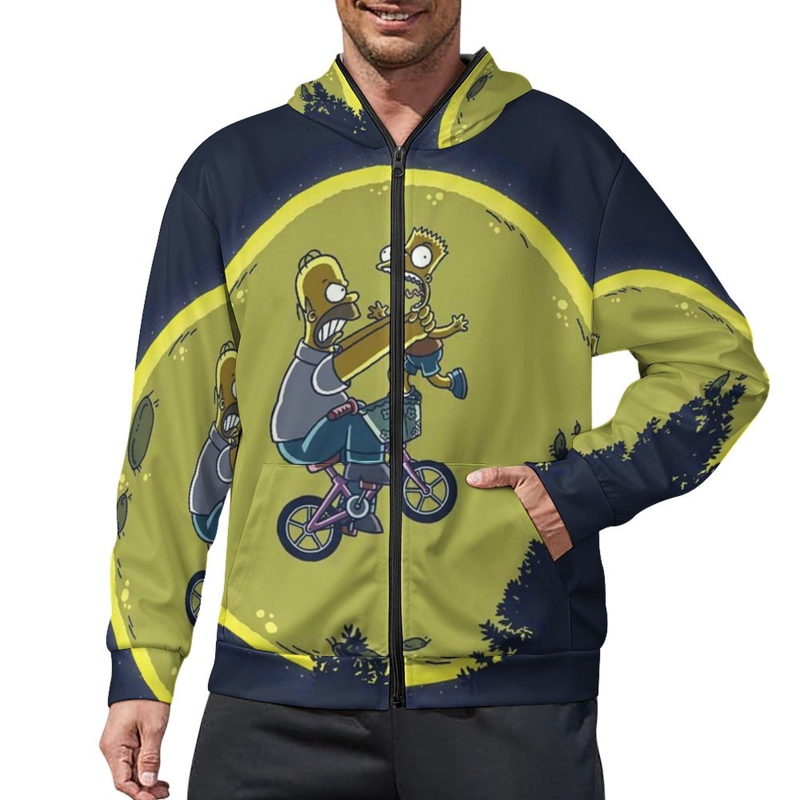 Simpsons Full Zip Hoodies Hooded Long Sleeve Jacket Lightweight ...