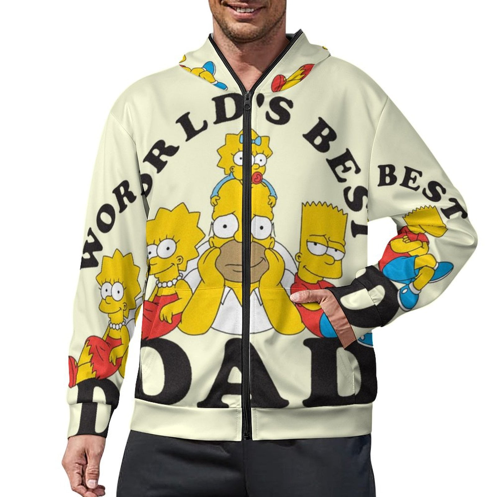 Simpsons Full Zip Hoodies Hooded Long Sleeve Jacket Lightweight ...