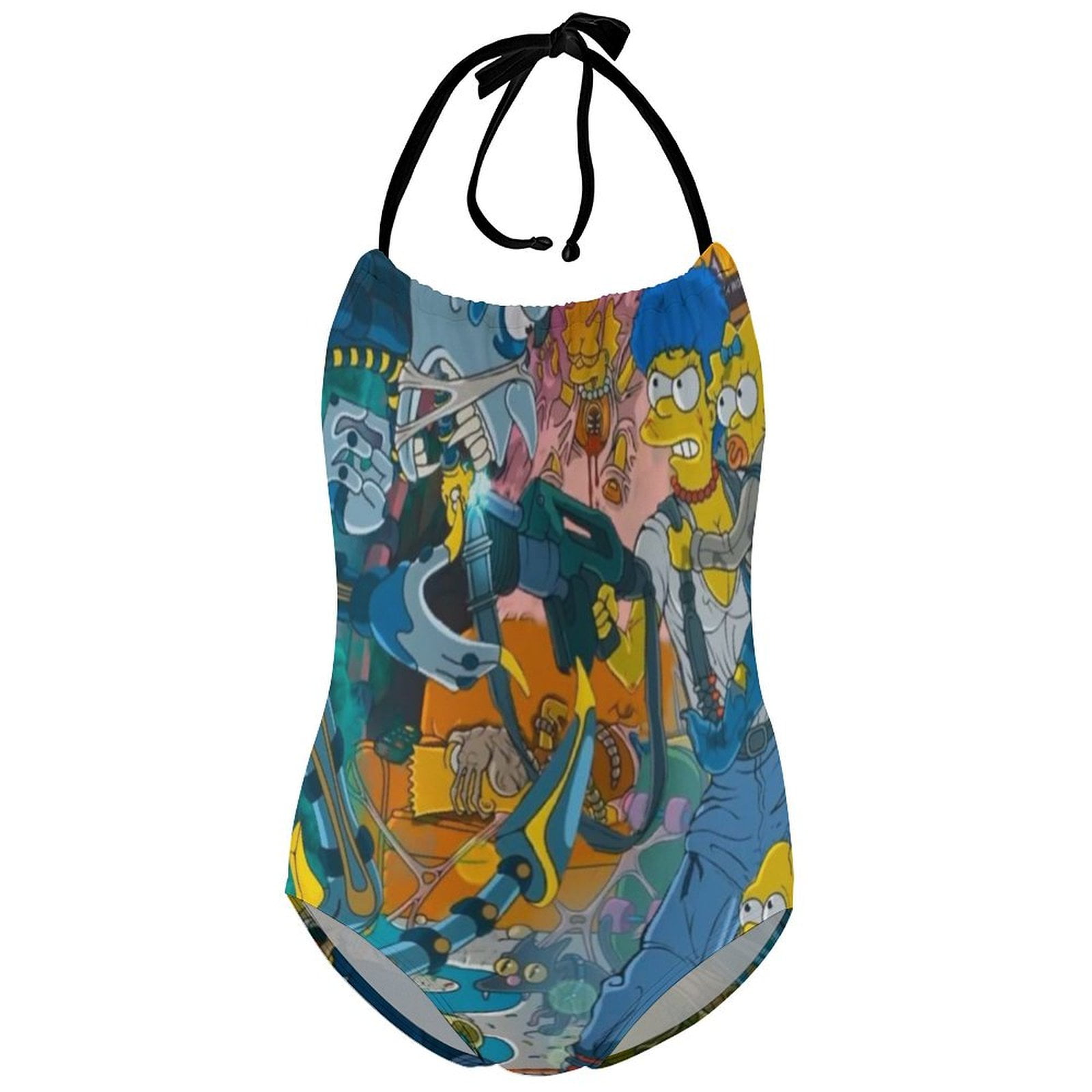 Simpsons Girl's One-Piece Swimsuit Bathing Suit Soft Stretchy Children ...