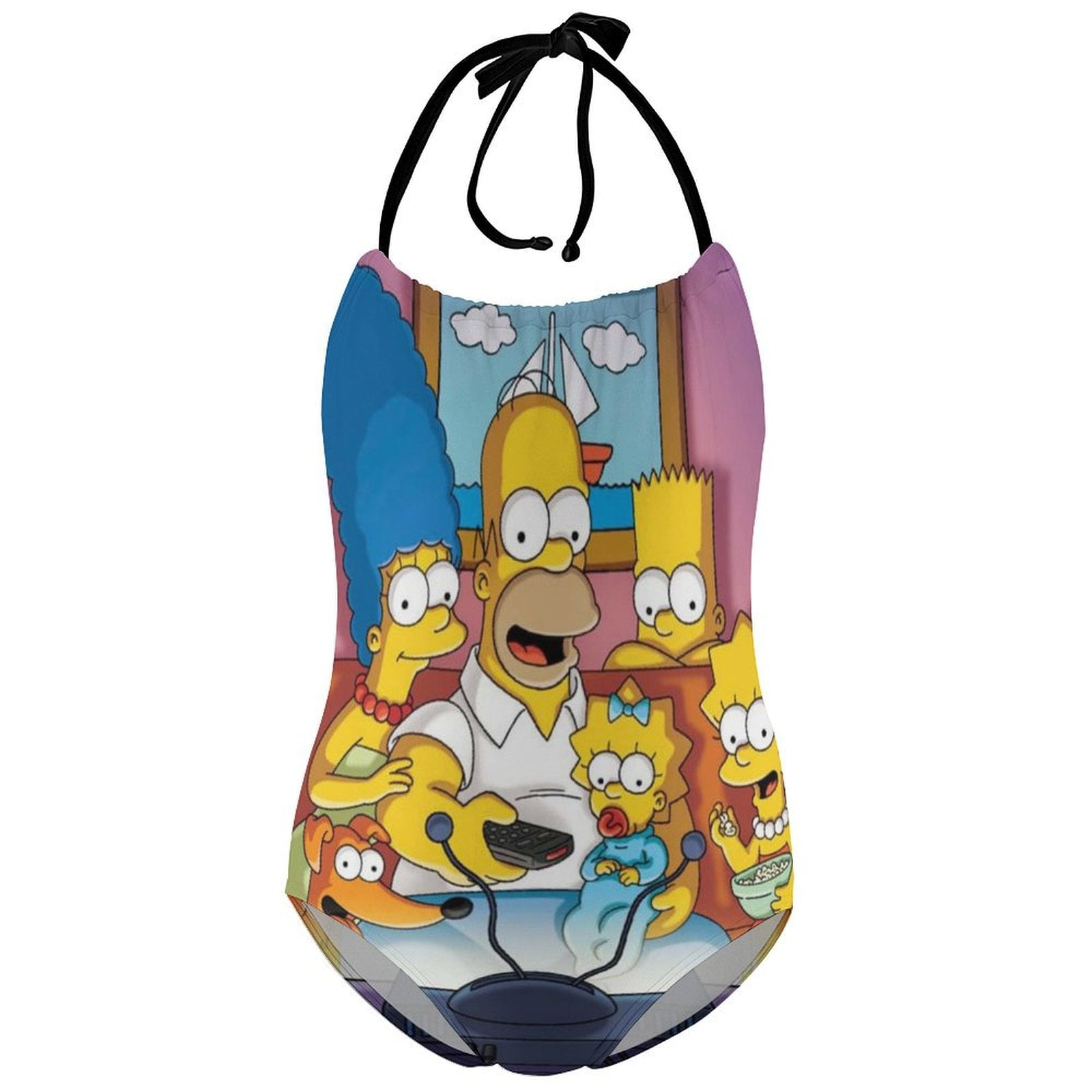 Simpsons Girl's One-Piece Swimsuit Bathing Suit Soft Stretchy Children ...