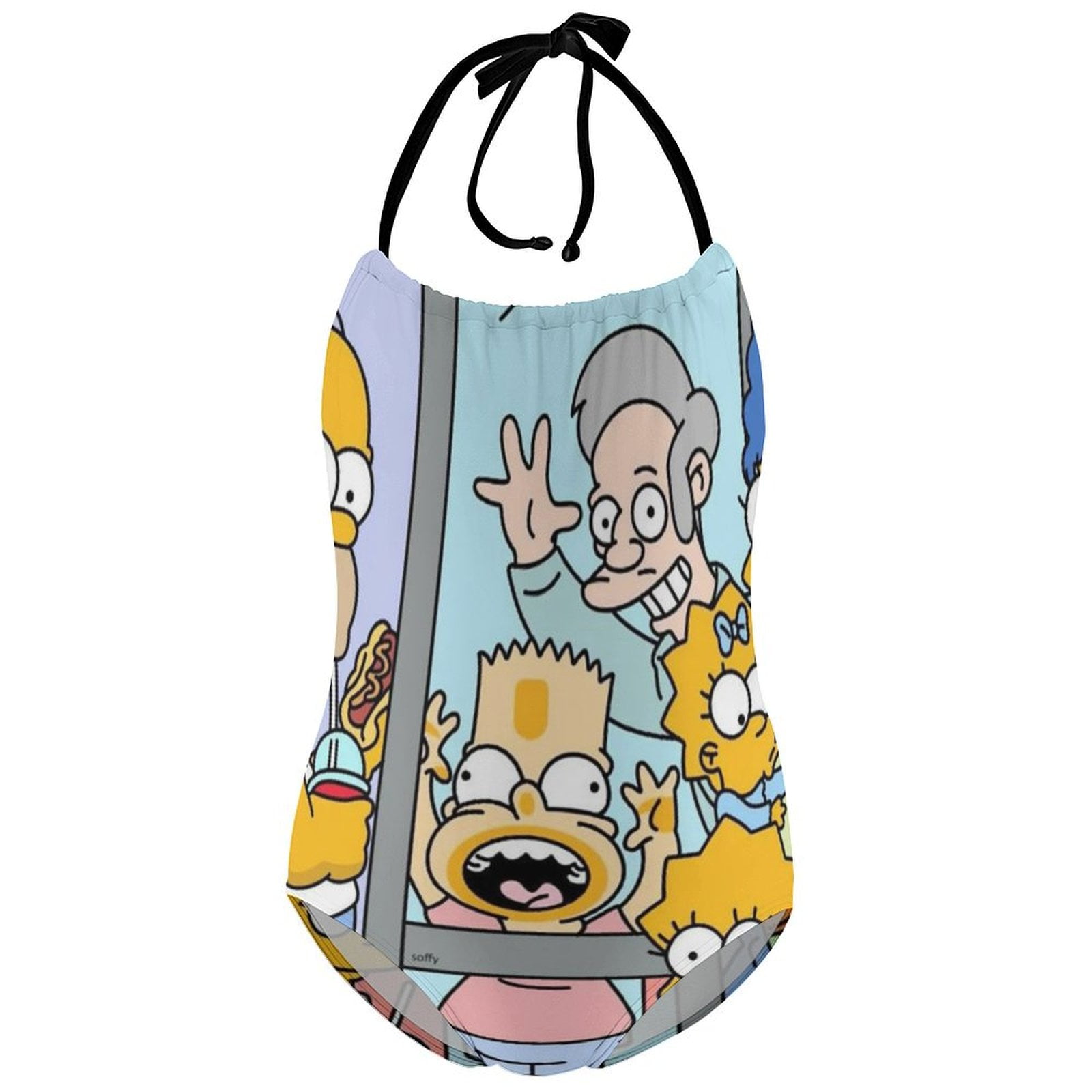 Simpsons Girl's One-Piece Swimsuit Bathing Suit Soft Stretchy Children ...