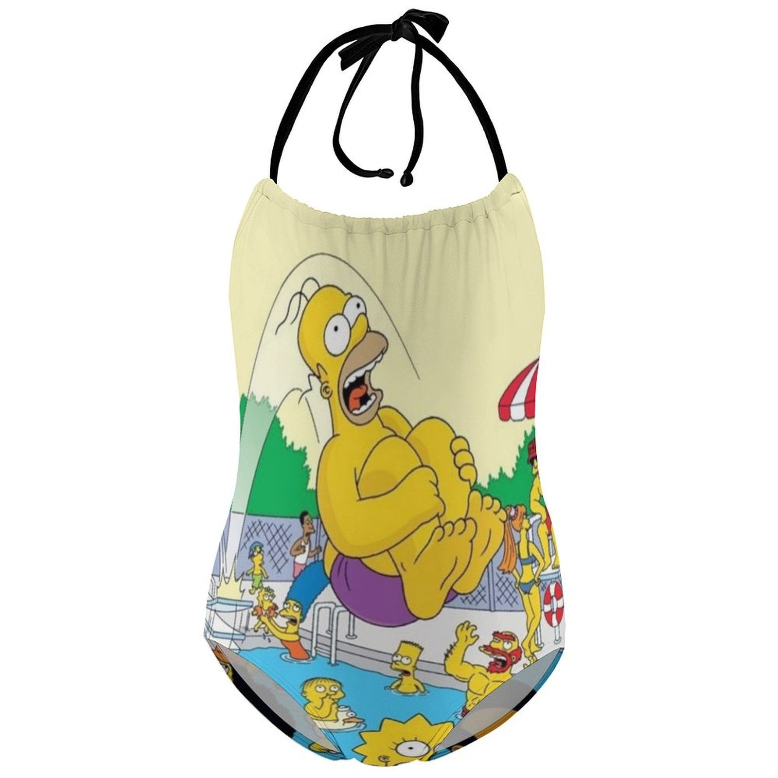 Simpsons Girl's One-Piece Swimsuit Bathing Suit Soft Stretchy Children ...