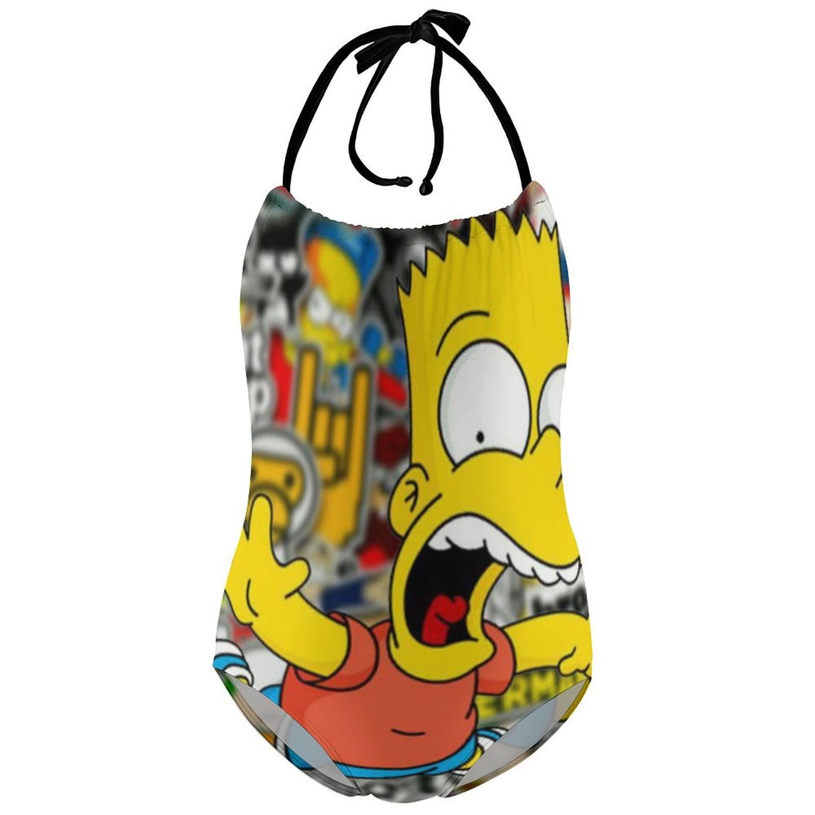 Simpsons Girl's One-Piece Swimsuit Bathing Suit Soft Stretchy Children ...