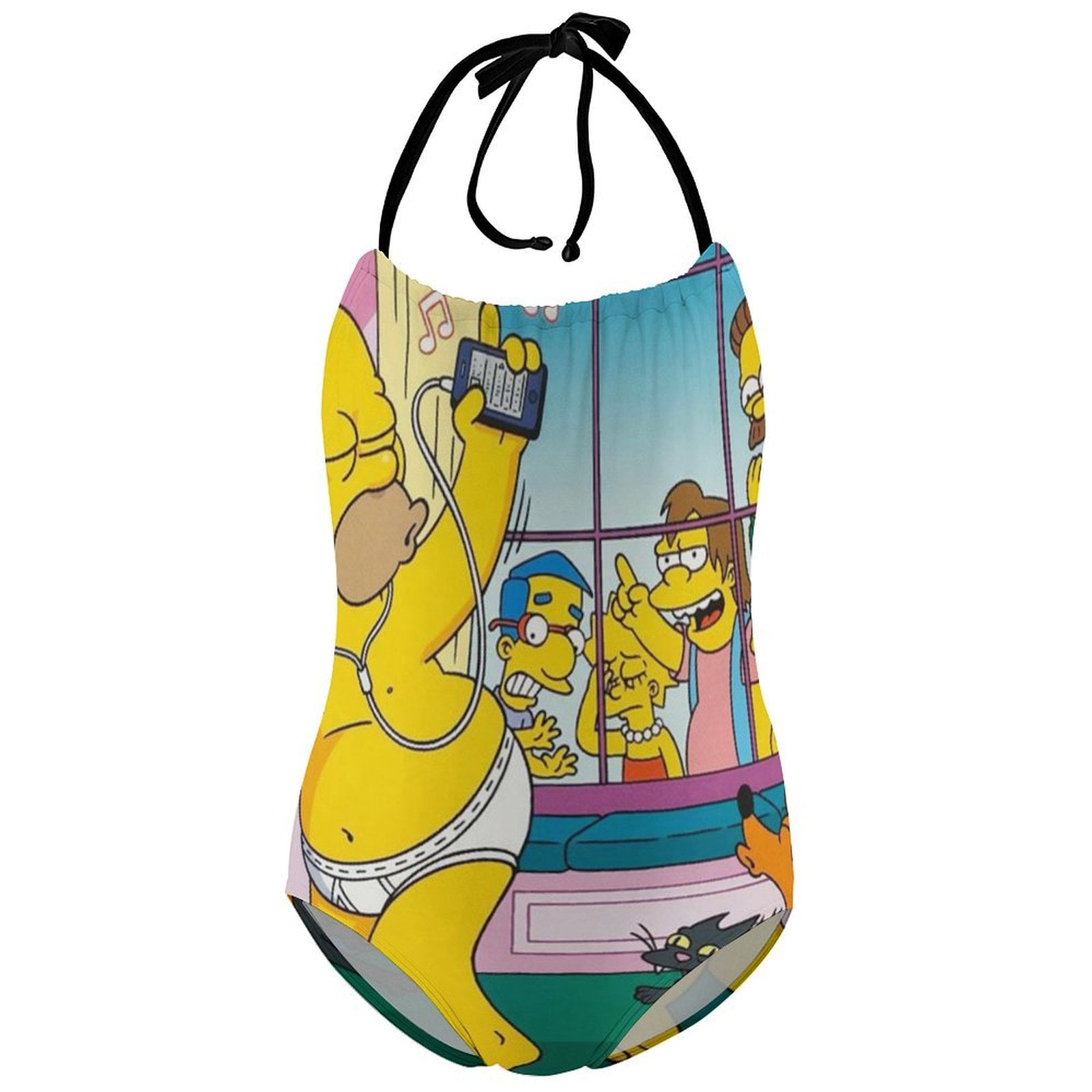 Simpsons Girl's One-Piece Swimsuit Bathing Suit Soft Stretchy Children ...