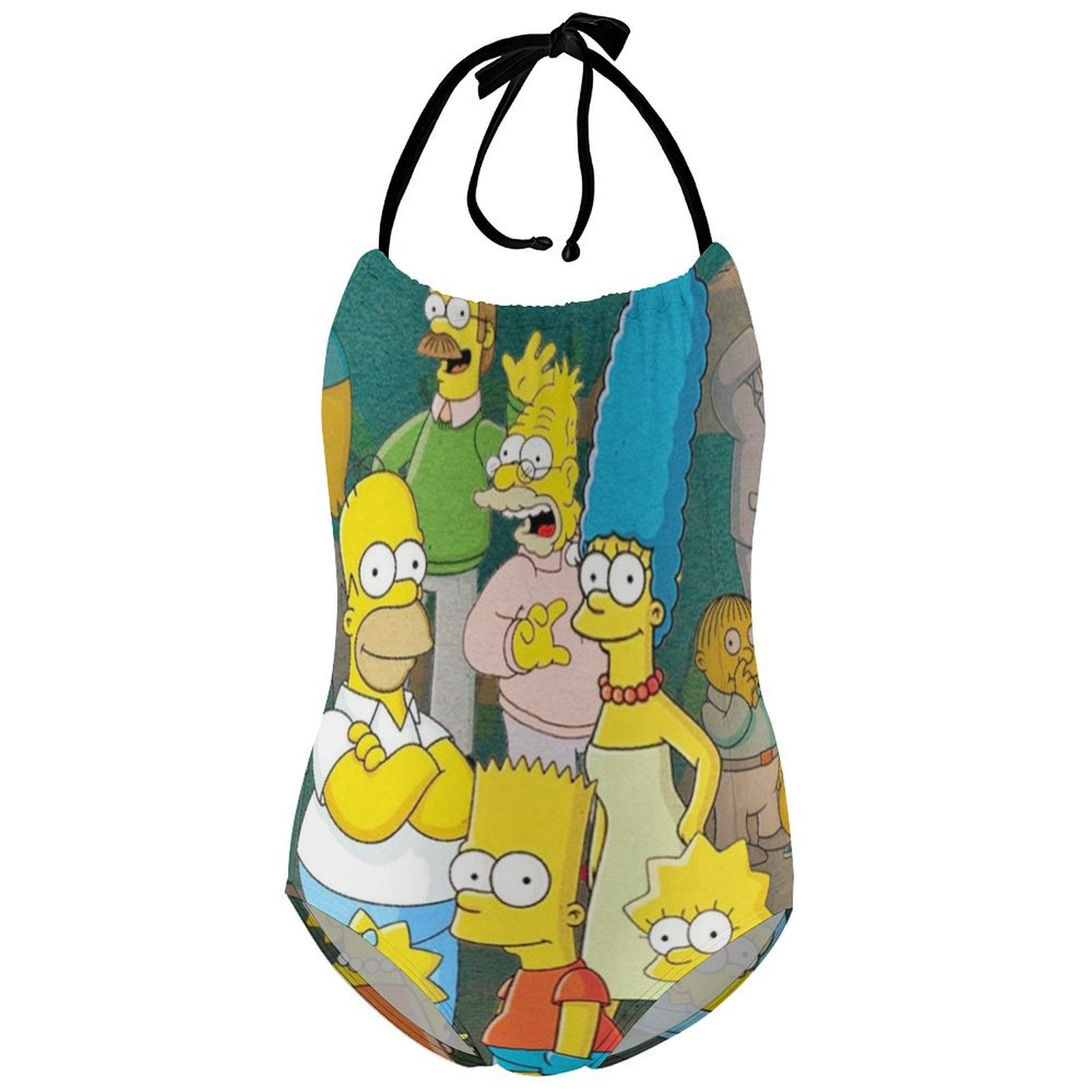 Simpsons Girl's One-Piece Swimsuit Bathing Suit Soft Stretchy Children ...