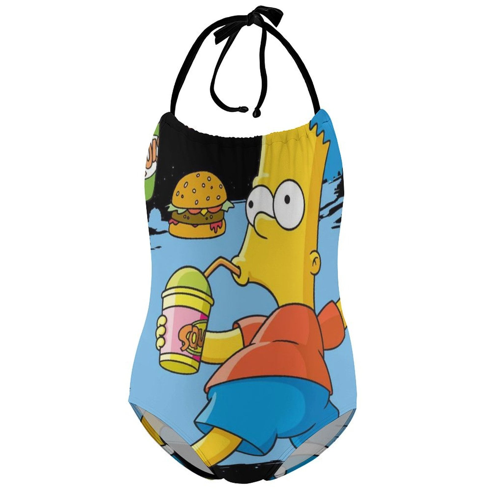 Simpsons Girl's One-Piece Swimsuit Bathing Suit Soft Stretchy Children ...