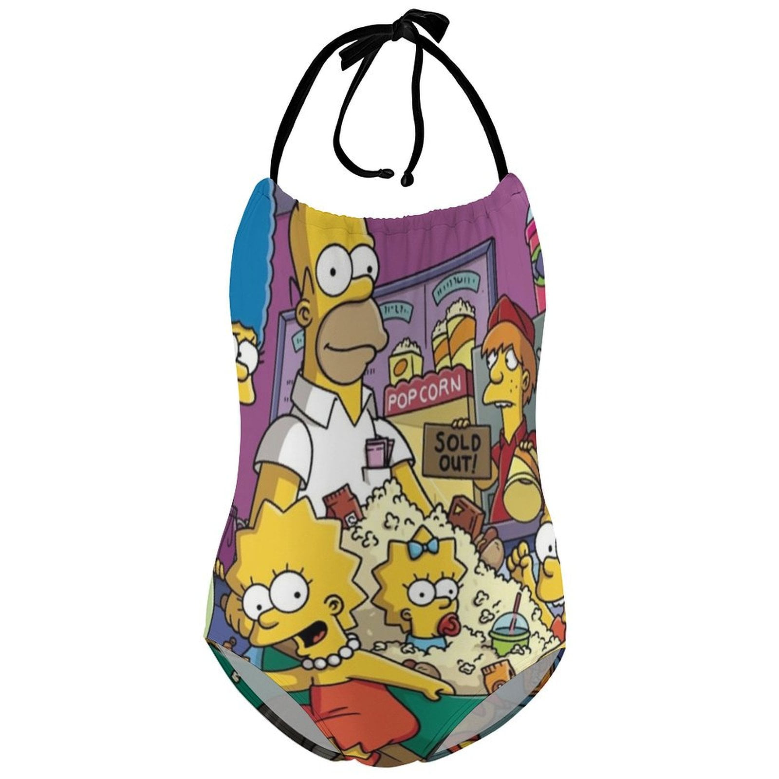 Simpsons Girl's One-Piece Swimsuit Bathing Suit Soft Stretchy Children ...