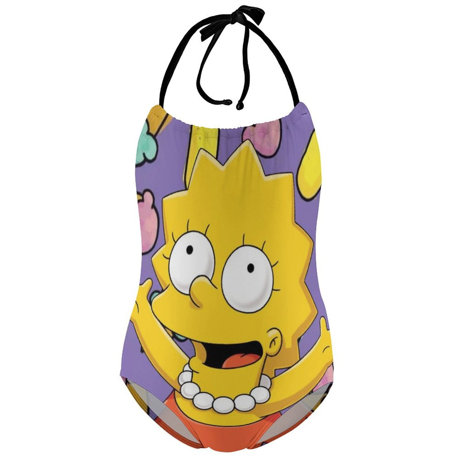 Simpsons Girl's One-Piece Swimsuit Bathing Suit Soft Stretchy Children ...
