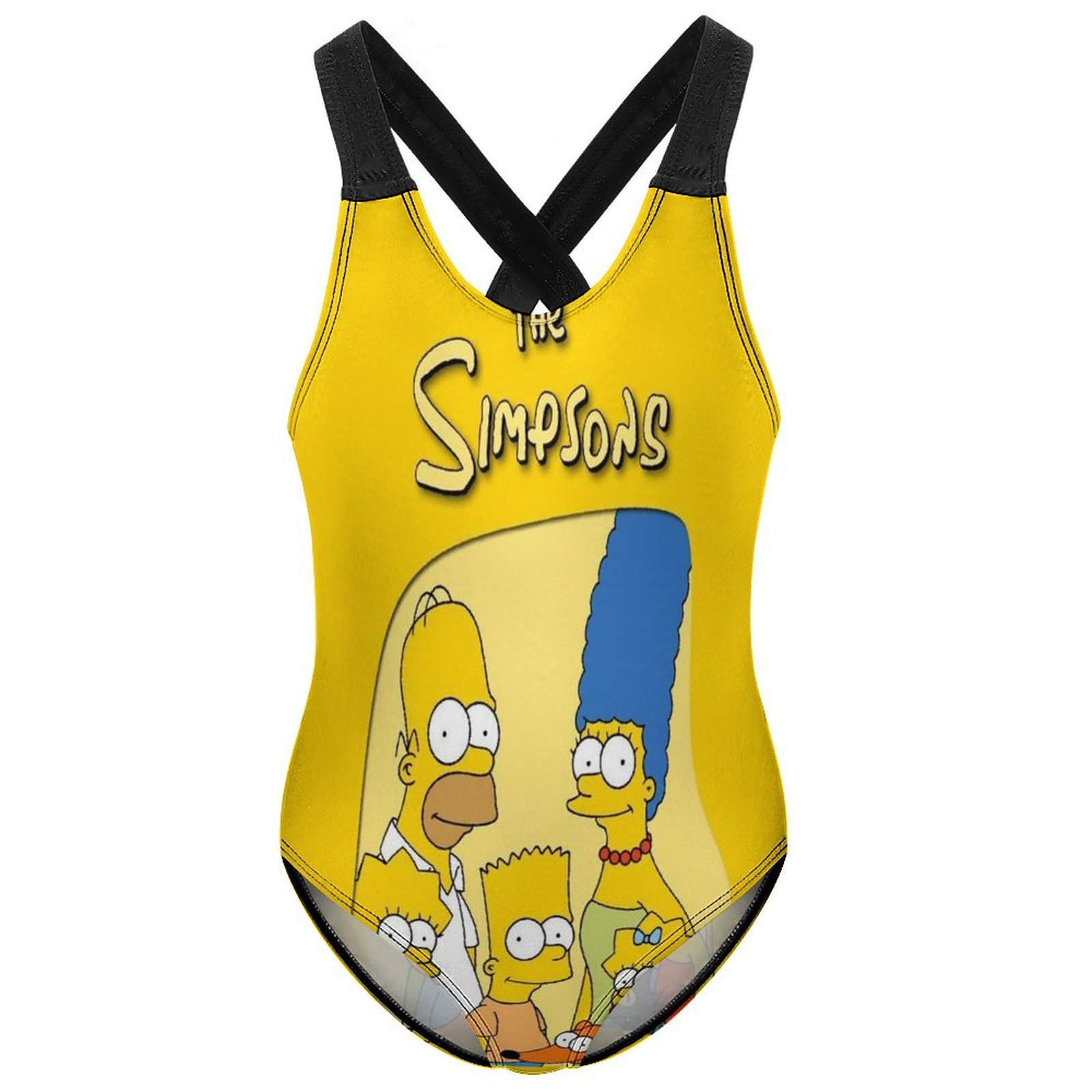 Simpsons Girls Swimwear Cartoon Cross Shoulder Swimsuit Bathing Suits ...