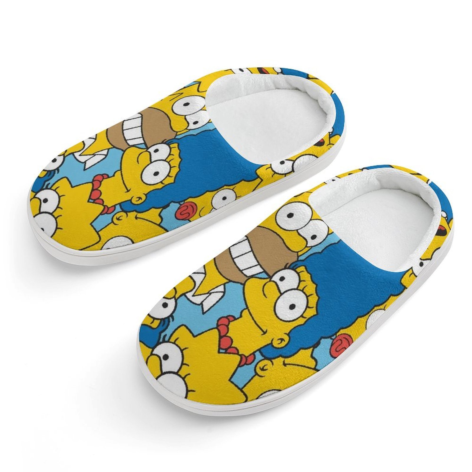 The Simpsons Head Winter Plush Slippers for Boys Girls Soft Warm Cotton ...