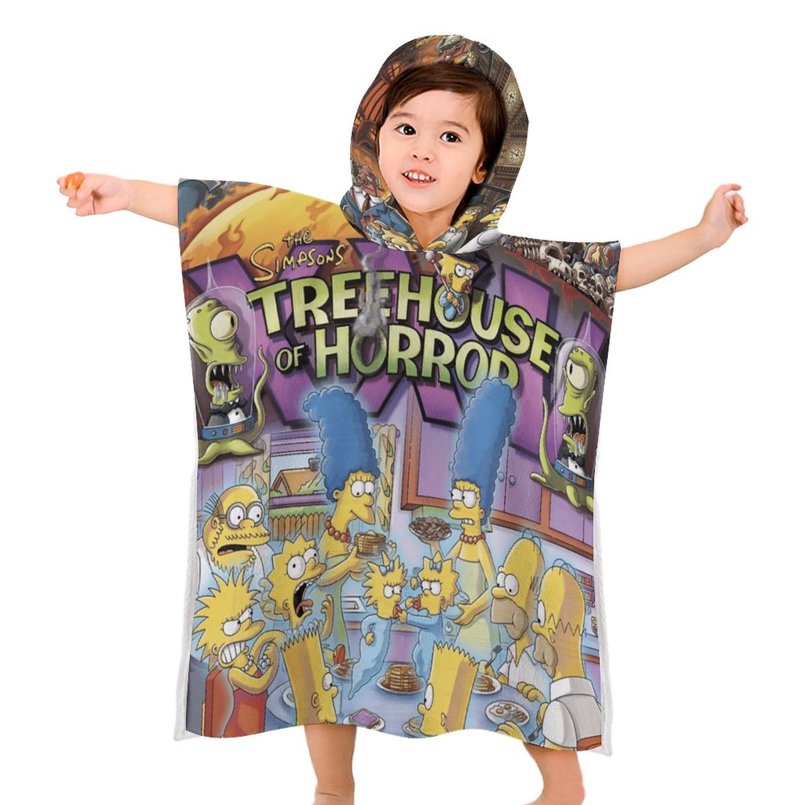 The Simpsons Hooded Towels for Kids - Soft Kids Beach Towel for 3-10 ...