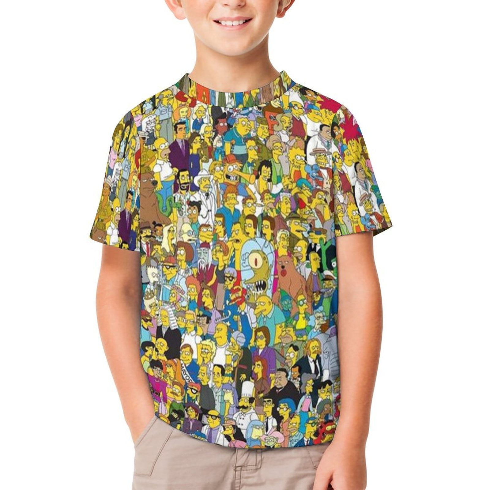 Simpsons Kid Shirts Unisex Casual Tops 3D Print Graphic Tees Short ...