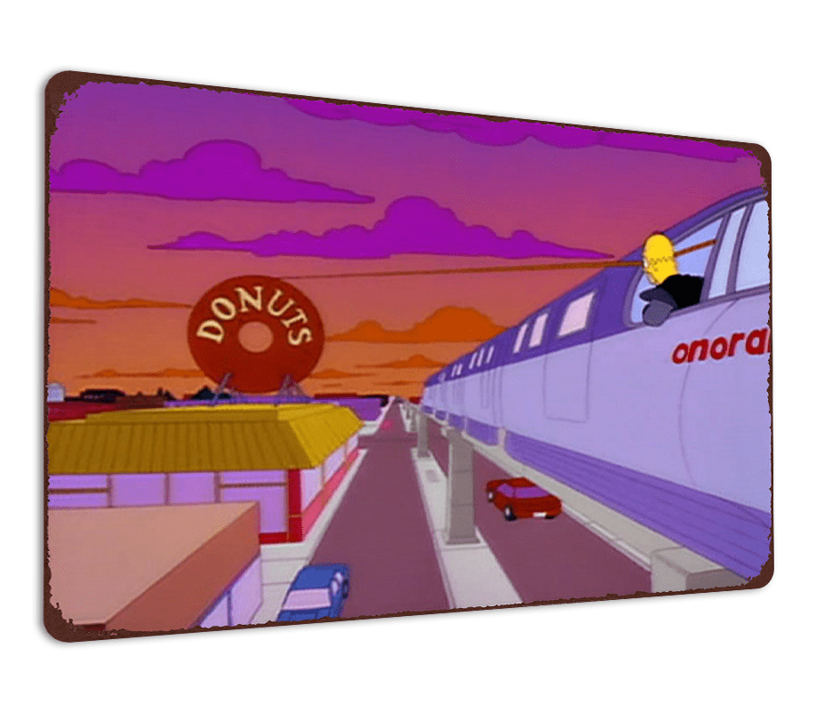 The Simpsons Metal Tin Sign Marge Simpson Vs.The Monorail Poster Wall ...