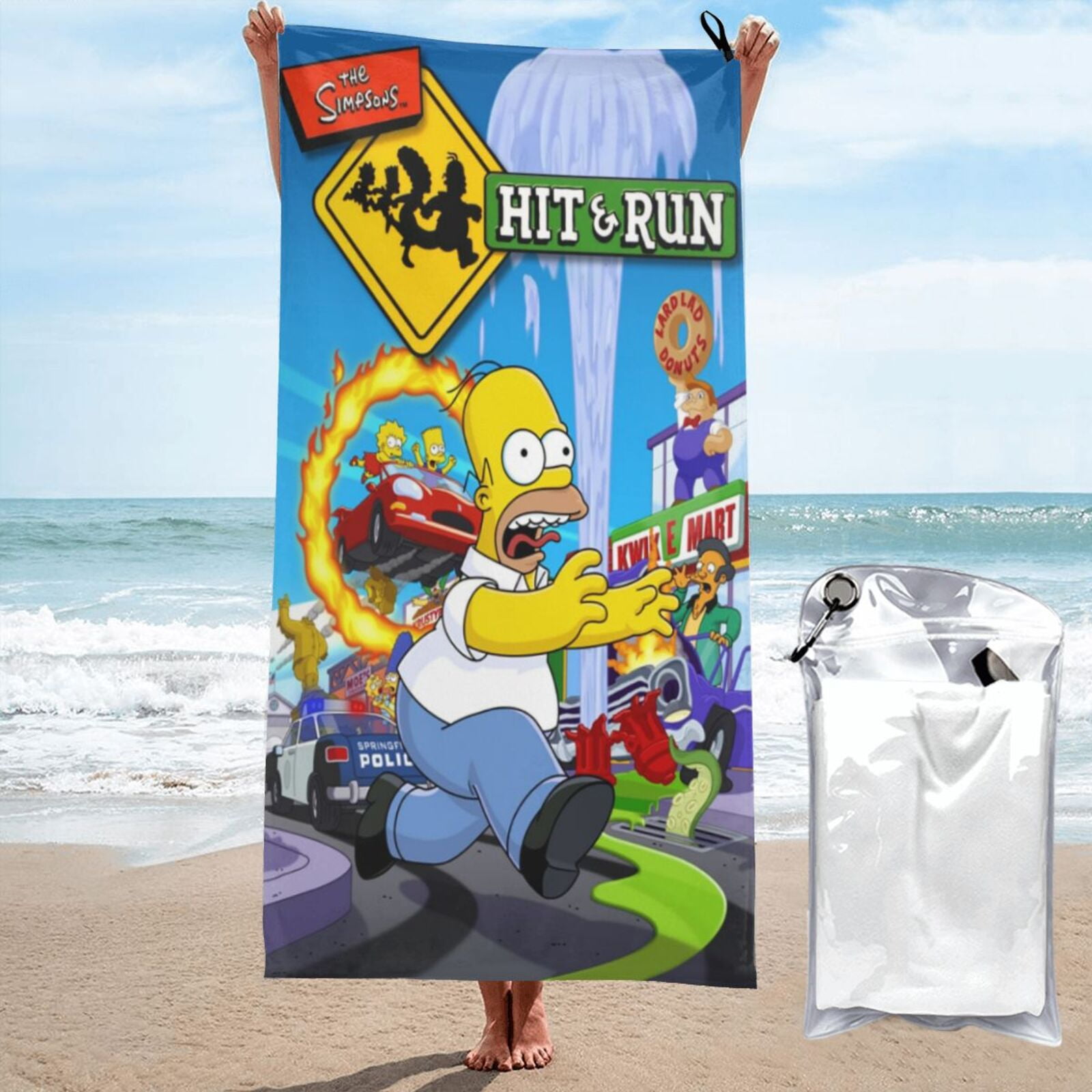 The Simpsons Microfiber Beach Towel Oversized Lightweight Quick Dry ...