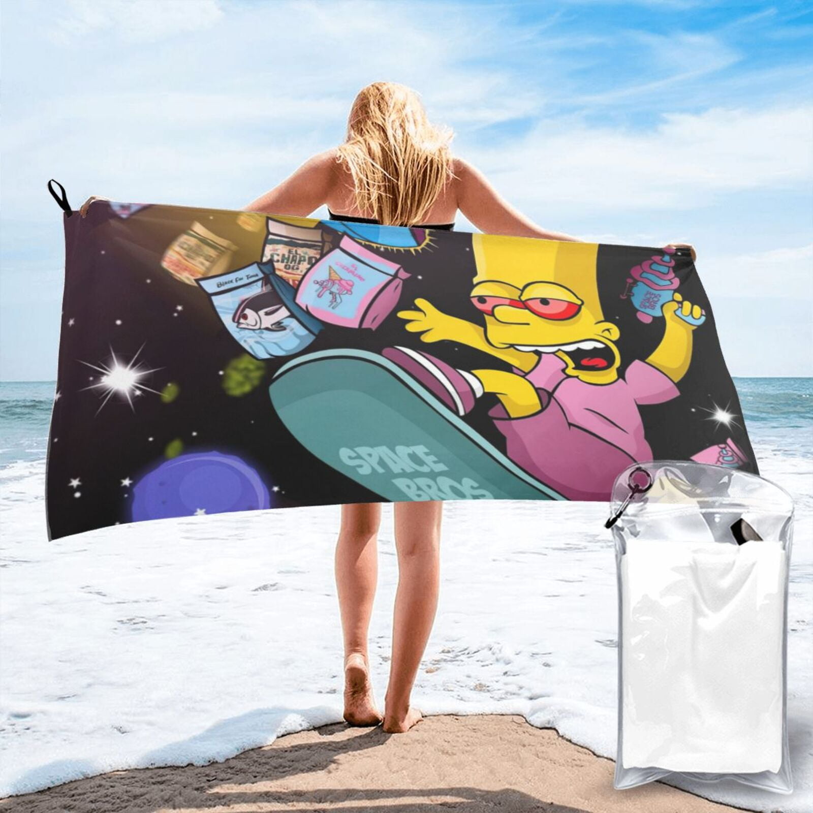 The Simpsons Microfiber Beach Towel Oversized Lightweight Quick Dry ...