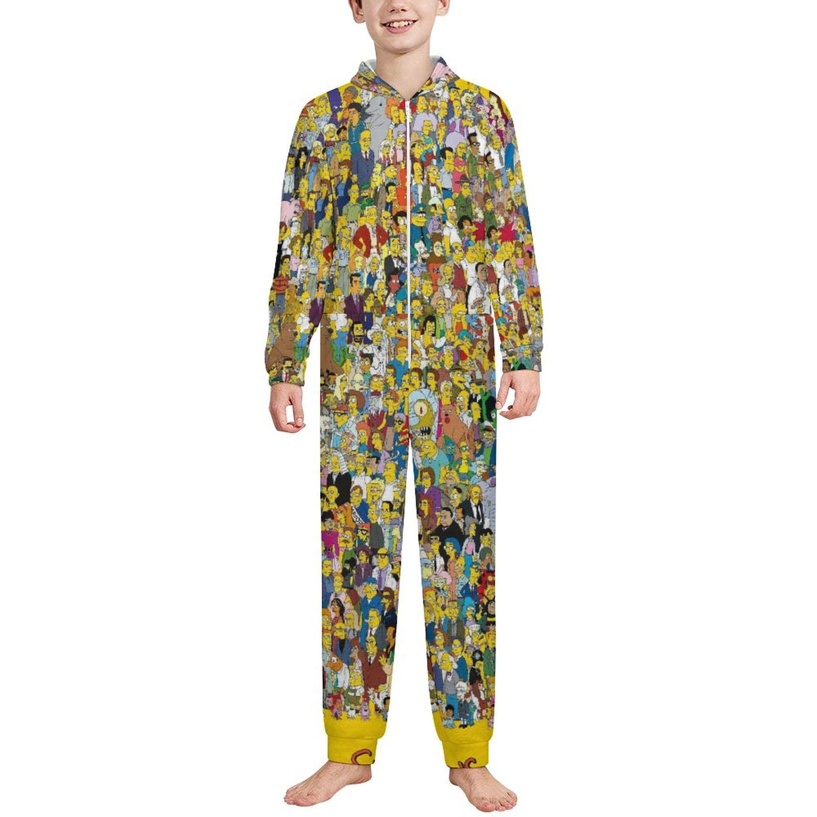 Simpsons Onesie Pajama Sleepwear Fleece Jumpsuits for Daily Wears ...