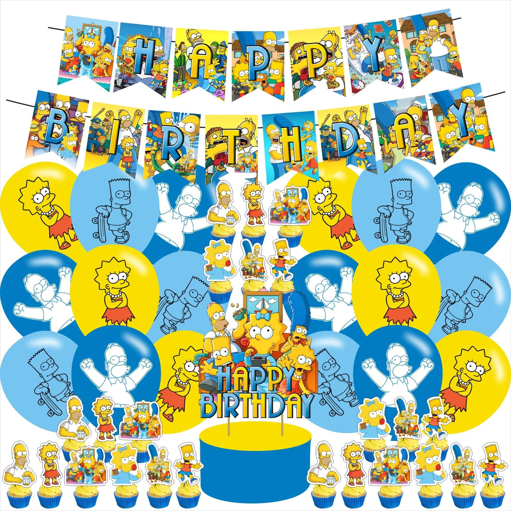 Simpsons Party Decorations,BirthdayEGSC Party Supplies For Cartoon ...