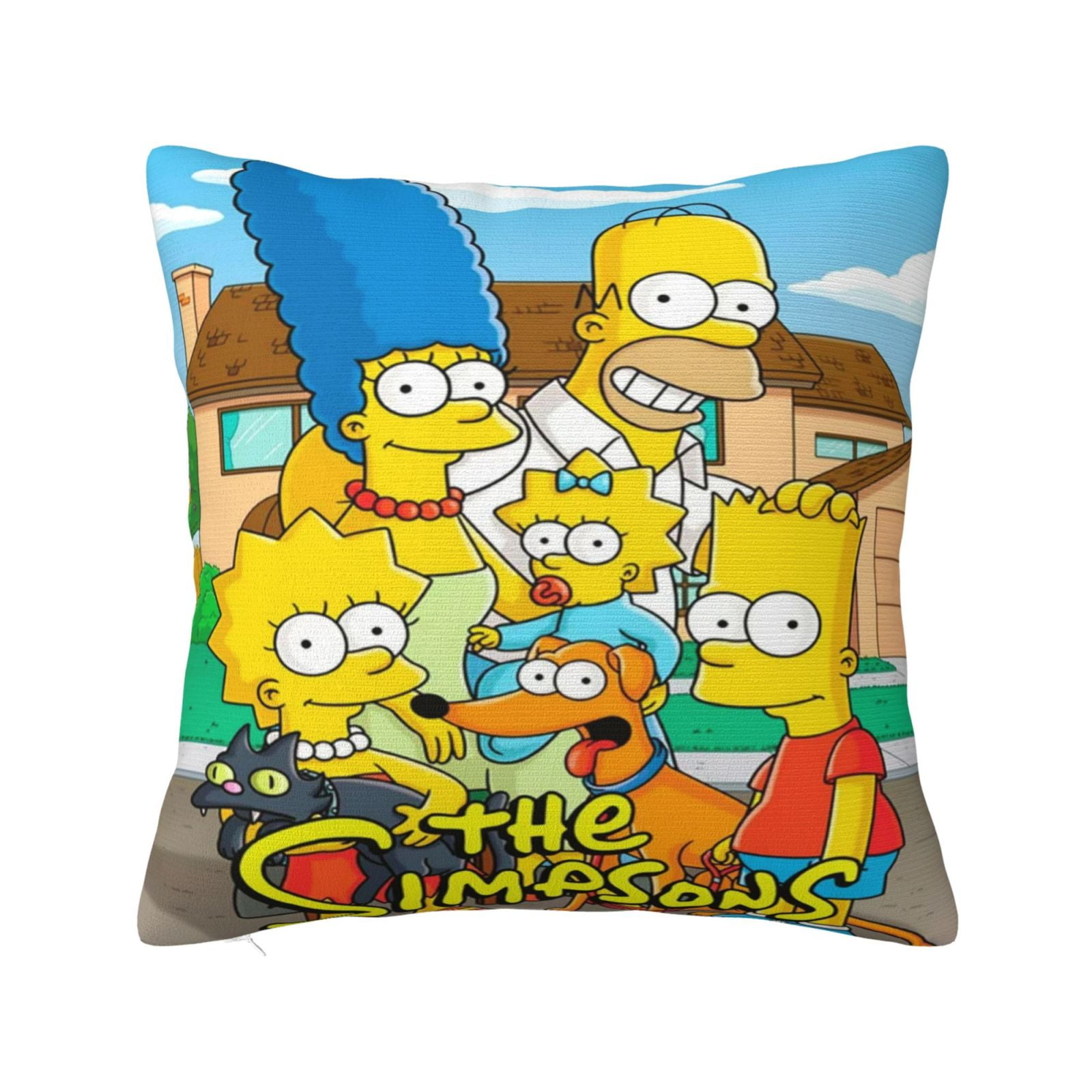 Simpsons Pillowcase Kids Soft Cartoon Throw Pillow Covers for Bedroom ...