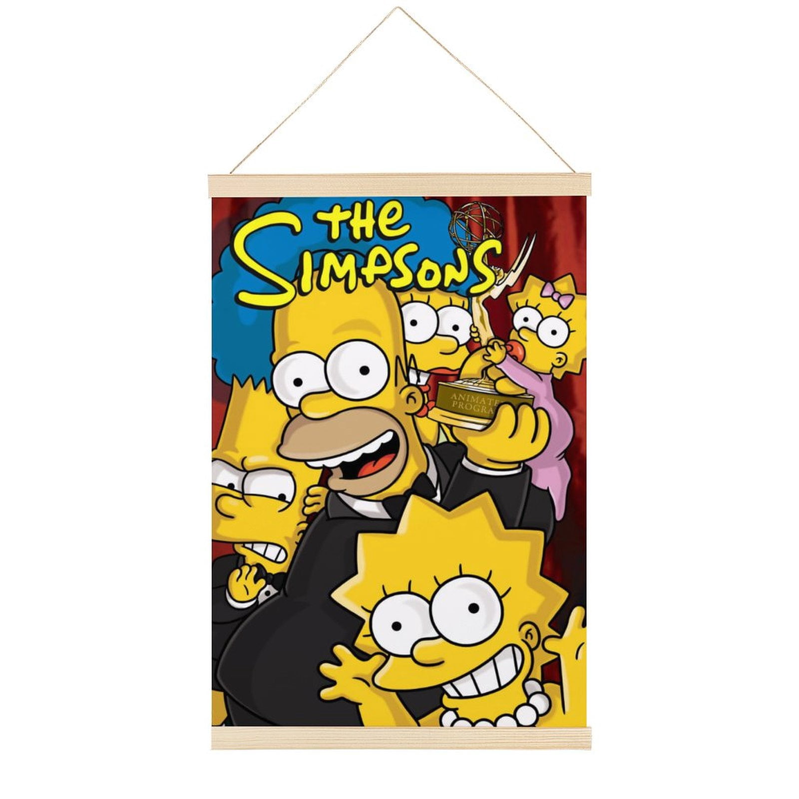 Simpsons Poster Wall Fabric Decor Hanging Paintings Wood Frame Magnetic ...
