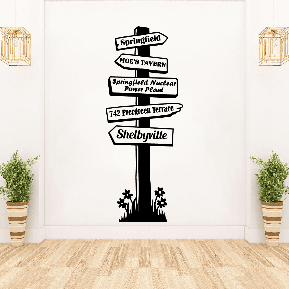 Simpsons Simpson Pathway Signage Cartoon Cartoons Wall Sticker Art ...