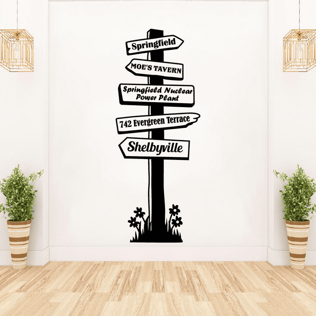 Simpsons Simpson Pathway Signage Cartoon Cartoons Wall Sticker Art ...