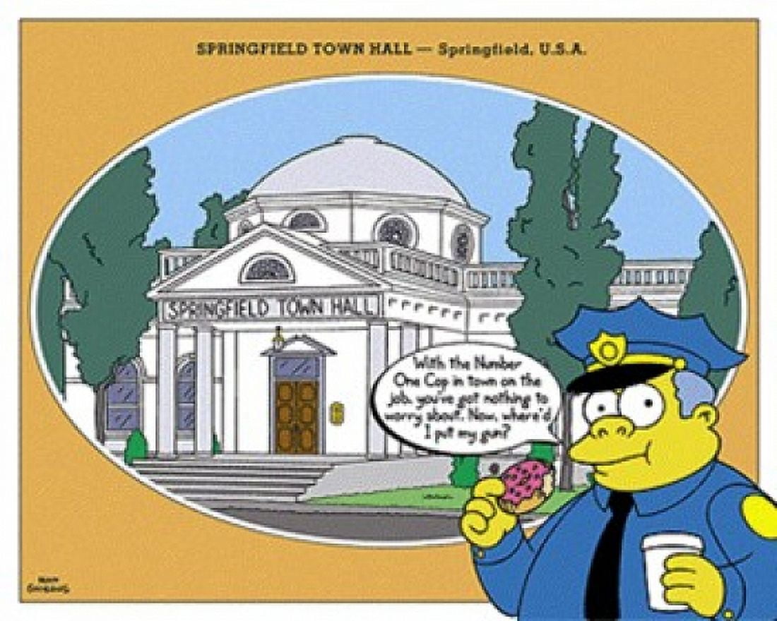 Simpsons - Springfield Town Hall (postercard) Laminated Poster (10 x 8 ...