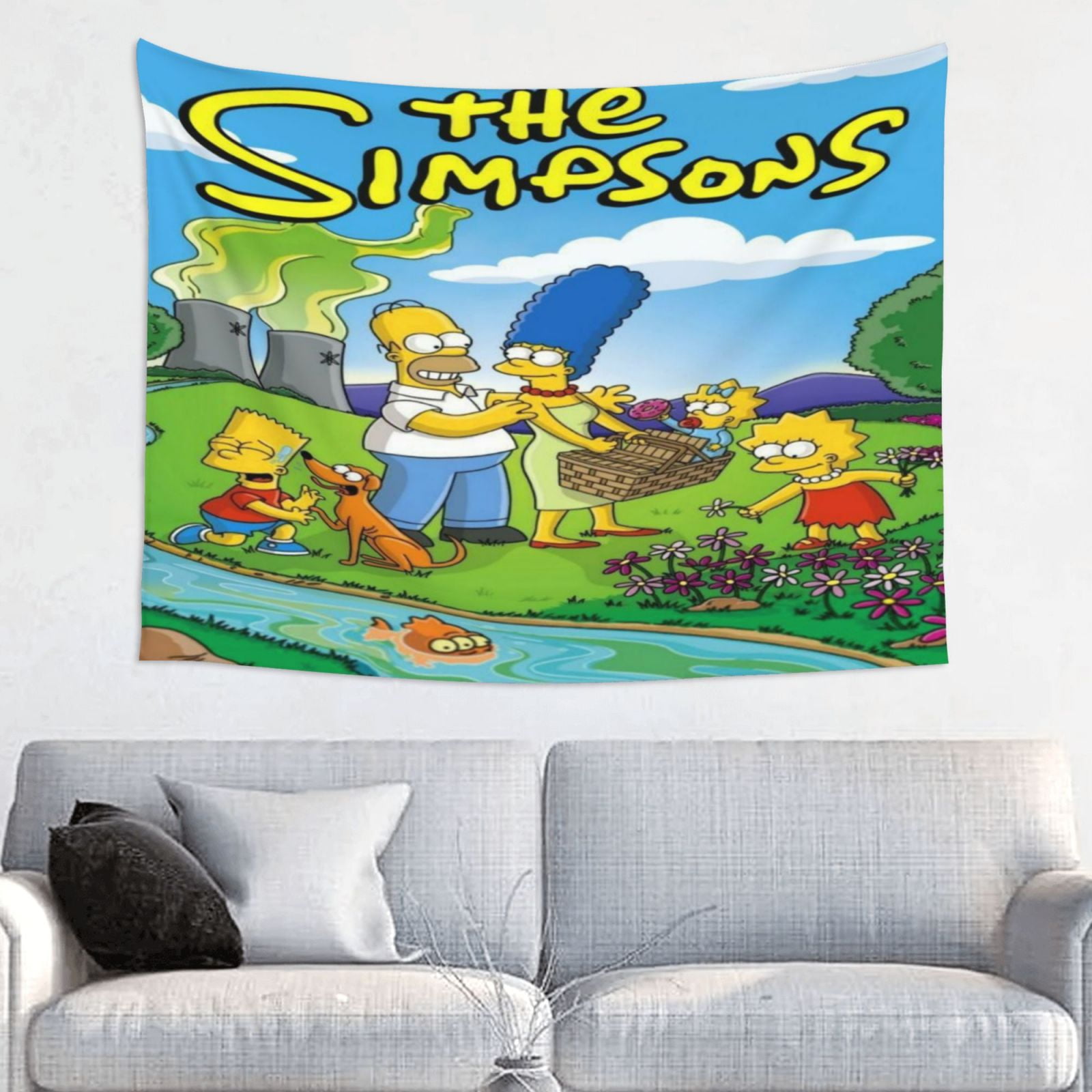 Simpsons Wall Tapestry Anime Poster For Bedroom Aesthetics Funny Room ...