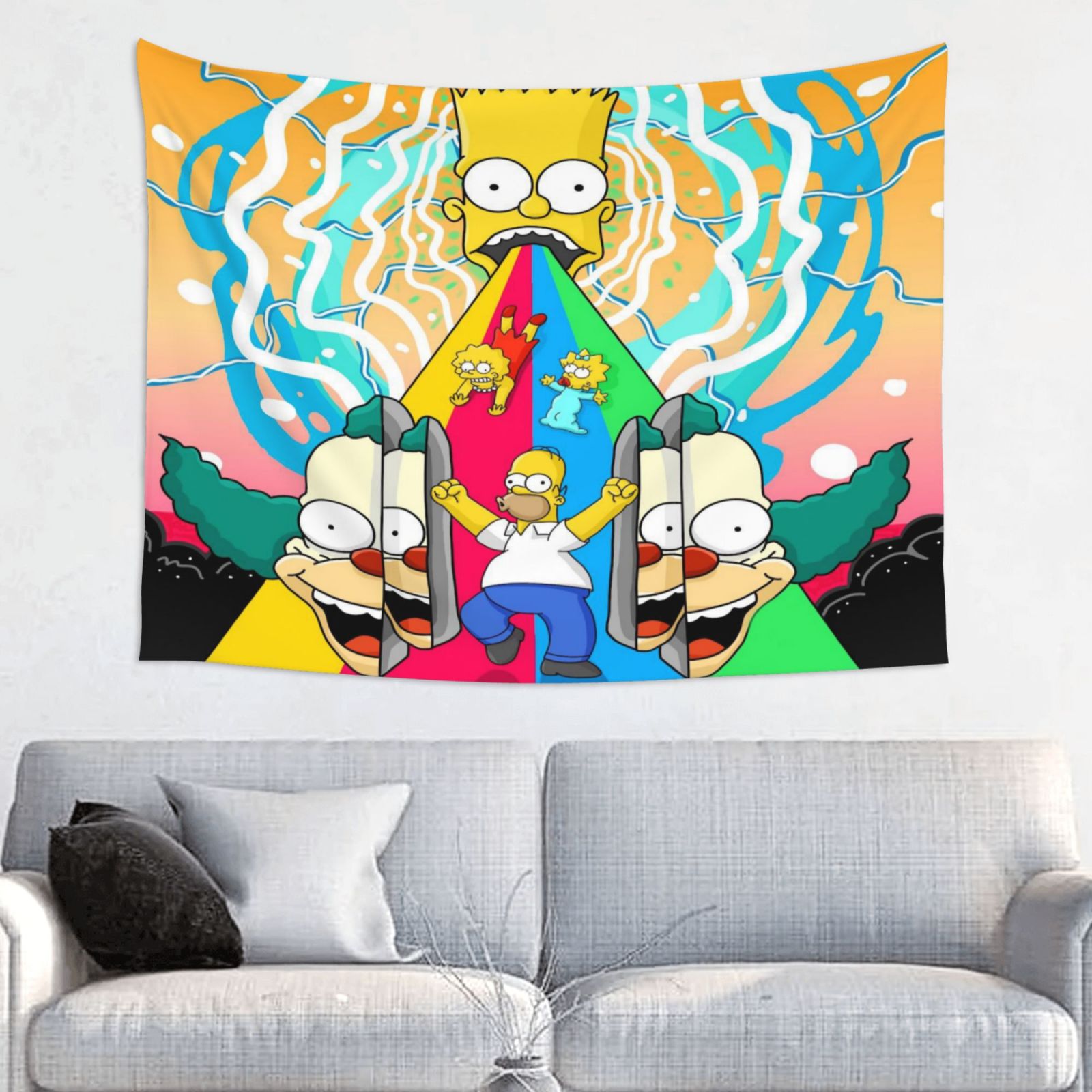 Simpsons Wall Tapestry Anime Poster For Bedroom Aesthetics Funny Room ...