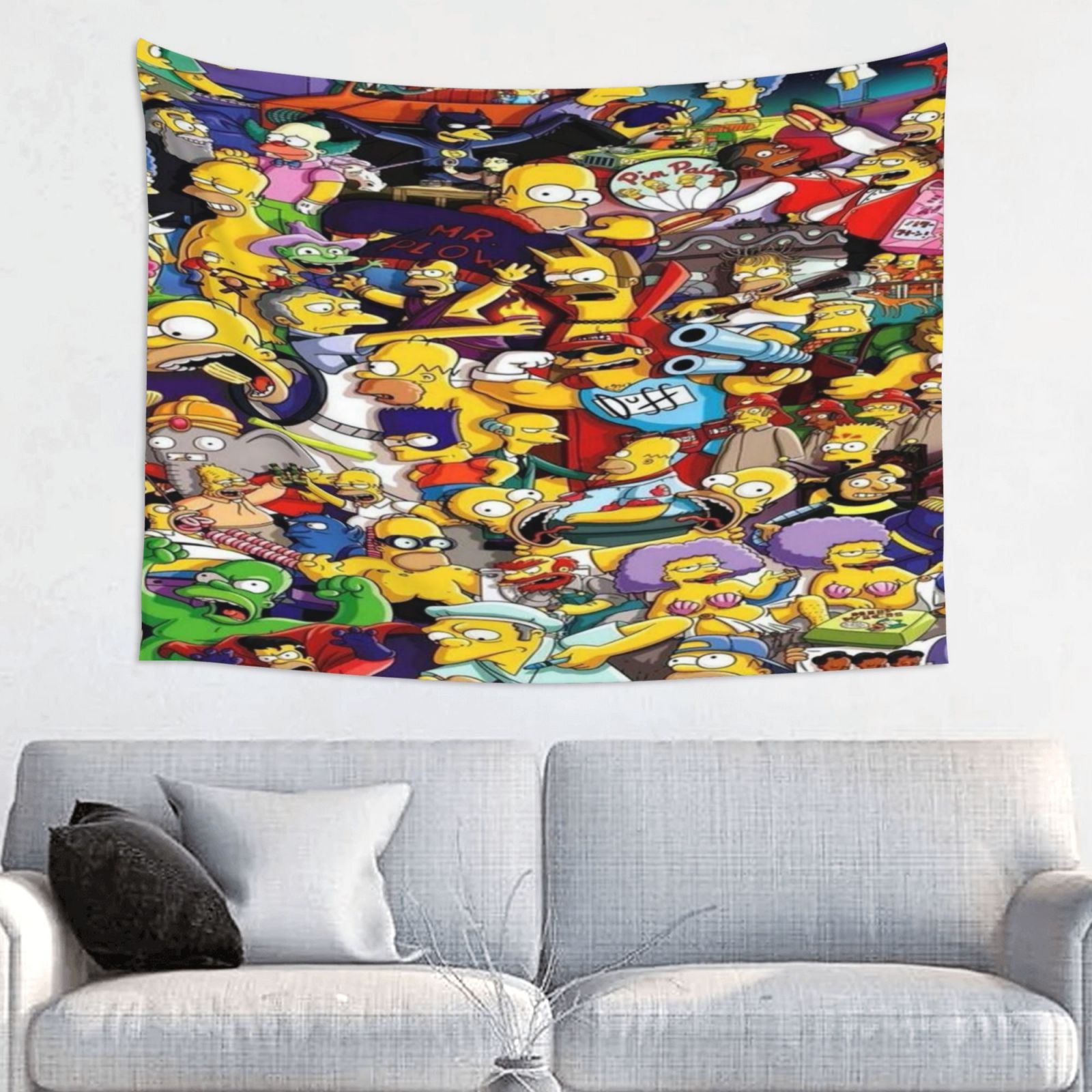 Simpsons Wall Tapestry Anime Poster For Bedroom Aesthetics Funny Room ...