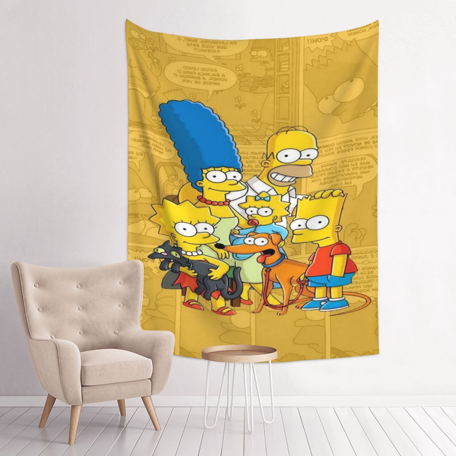 Simpsons Wall Tapestry Anime Poster For Bedroom Aesthetics Funny Room ...