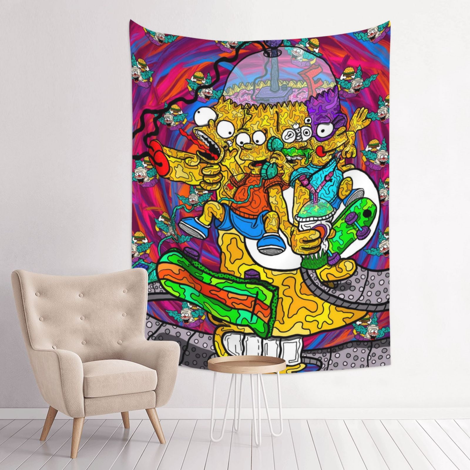 Simpsons Wall Tapestry Anime Poster For Bedroom Aesthetics Funny Room ...