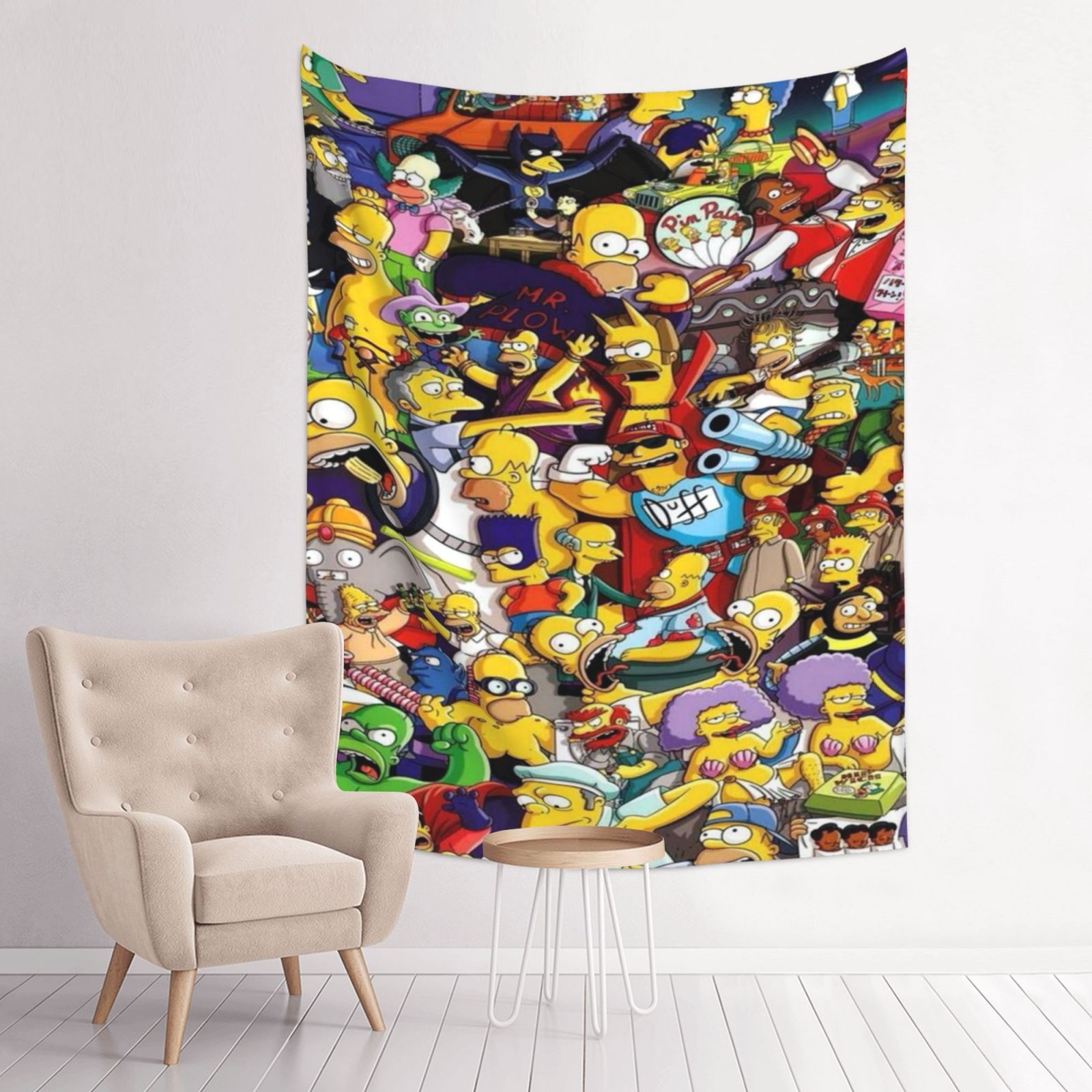 Simpsons Wall Tapestry Anime Poster For Bedroom Aesthetics Funny Room ...