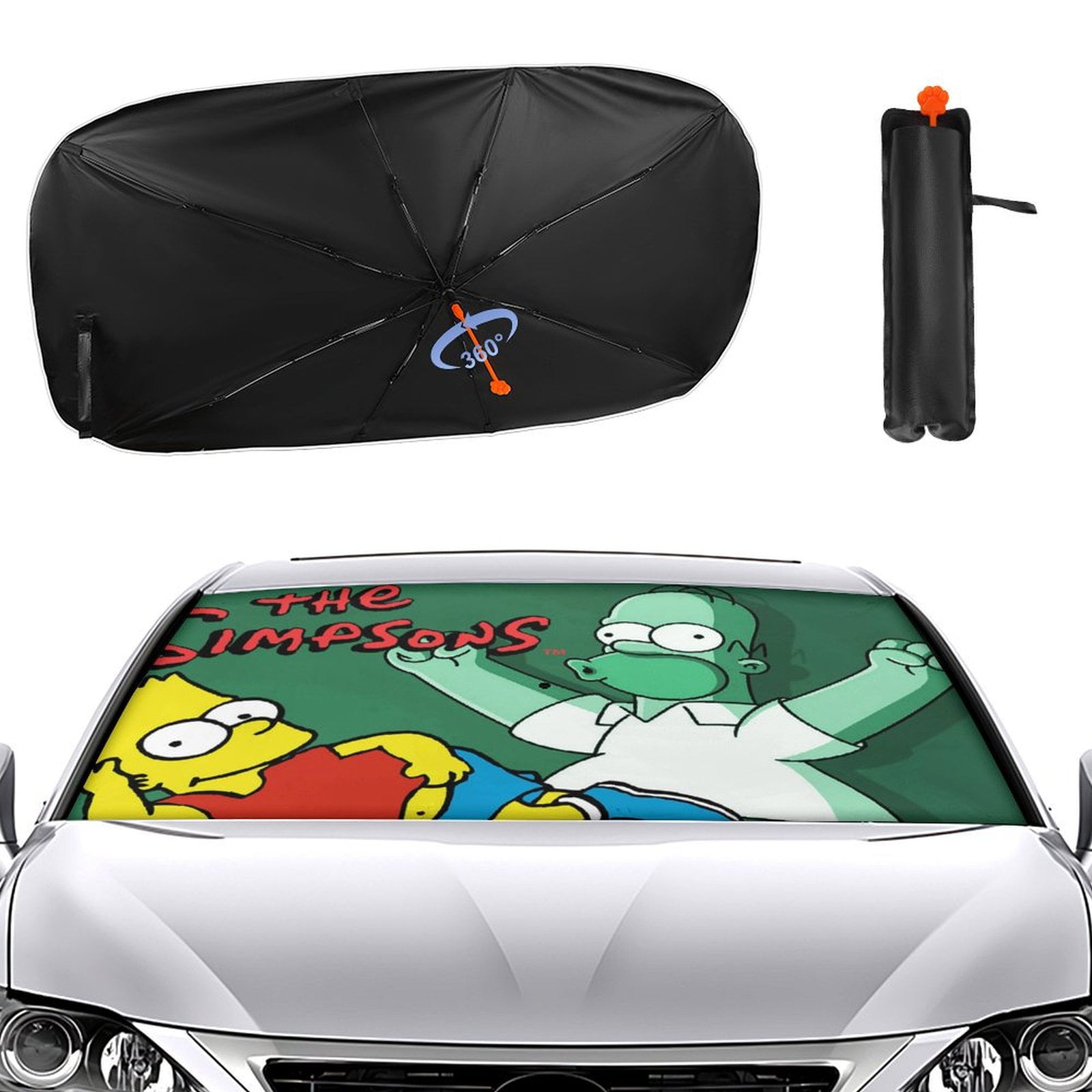 The Simpsons Windshield Sun Shade Umbrella - Foldable Car Window Shades ...
