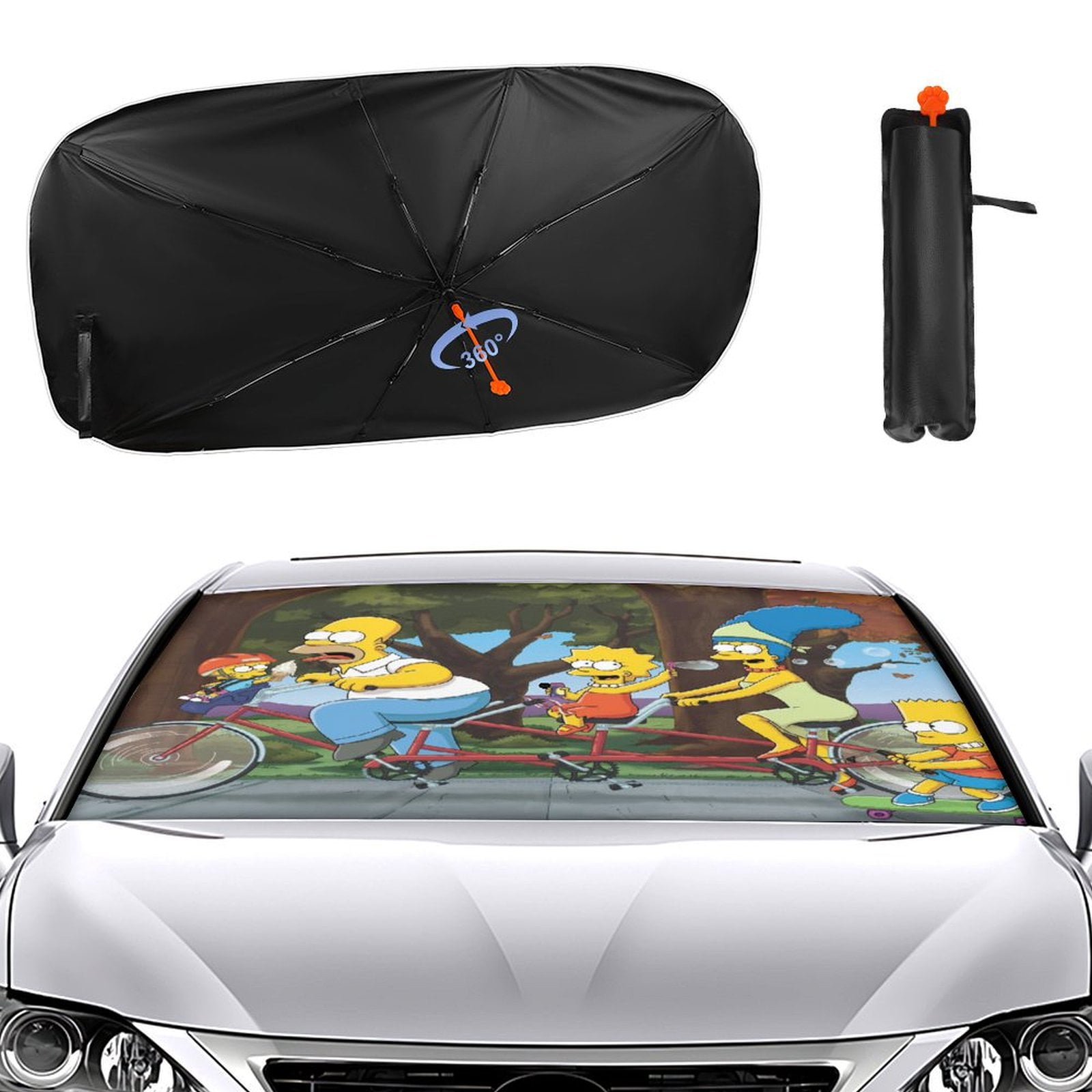 The Simpsons Windshield Sun Shade Umbrella - Foldable Car Window Shades ...