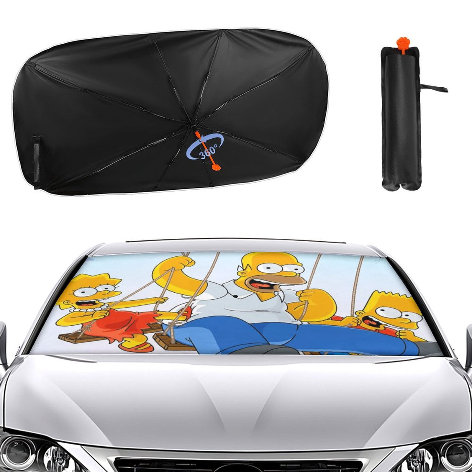 The Simpsons Windshield Sun Shade Umbrella - Foldable Car Window Shades ...
