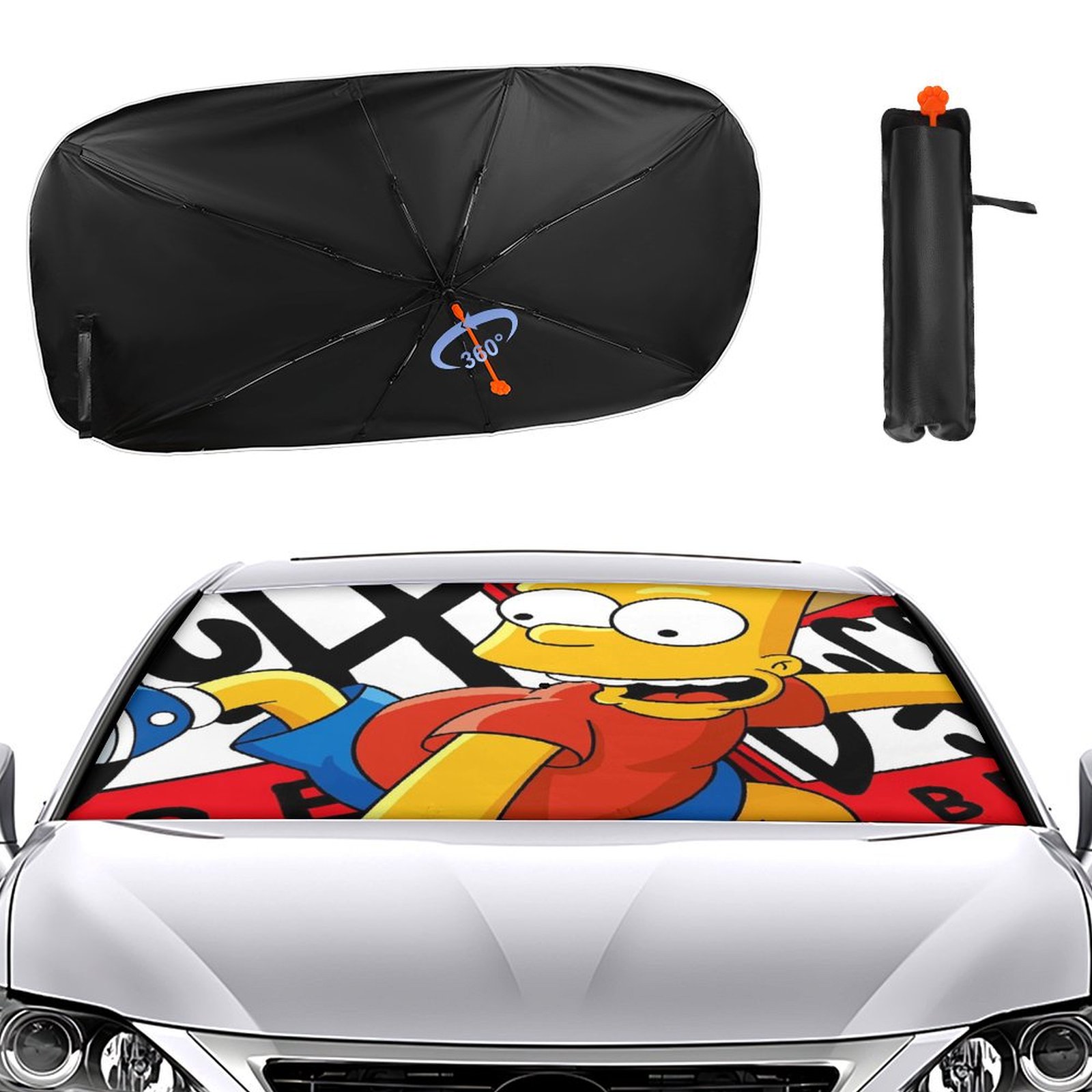 The Simpsons Windshield Sun Shade Umbrella - Foldable Car Window Shades ...