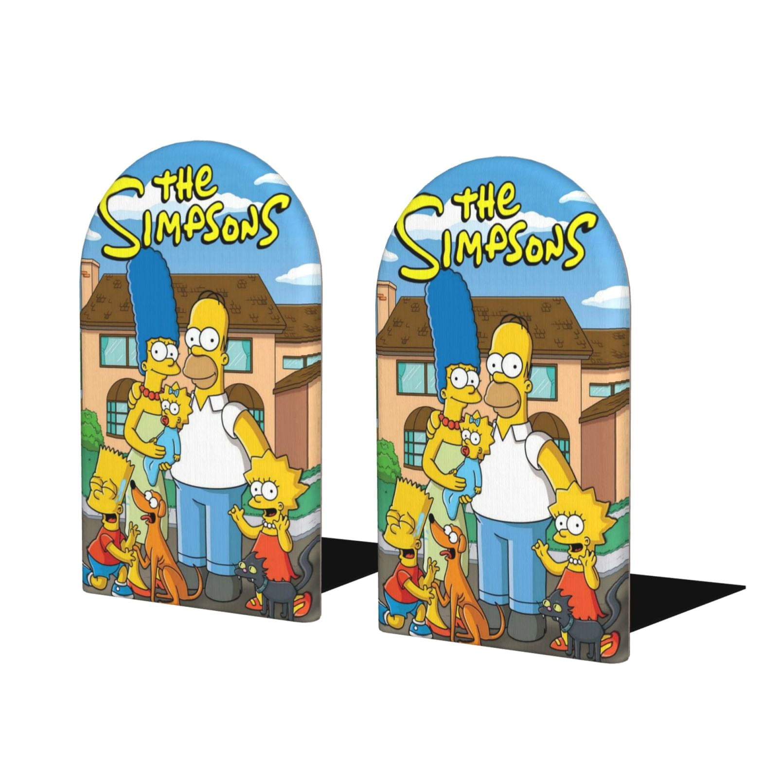 Simpsons Wooden Bookends For Shelves, Decorative Book Organizer Book ...