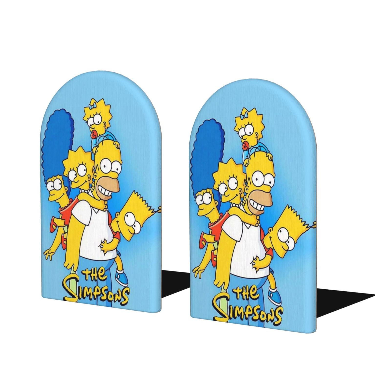 Simpsons Wooden Bookends For Shelves, Decorative Book Organizer Book ...