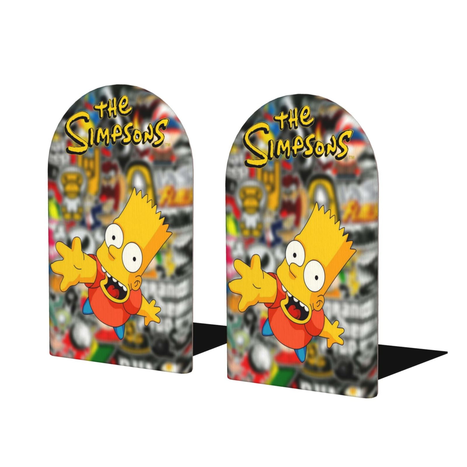 Simpsons Wooden Bookends For Shelves, Decorative Book Organizer Book ...