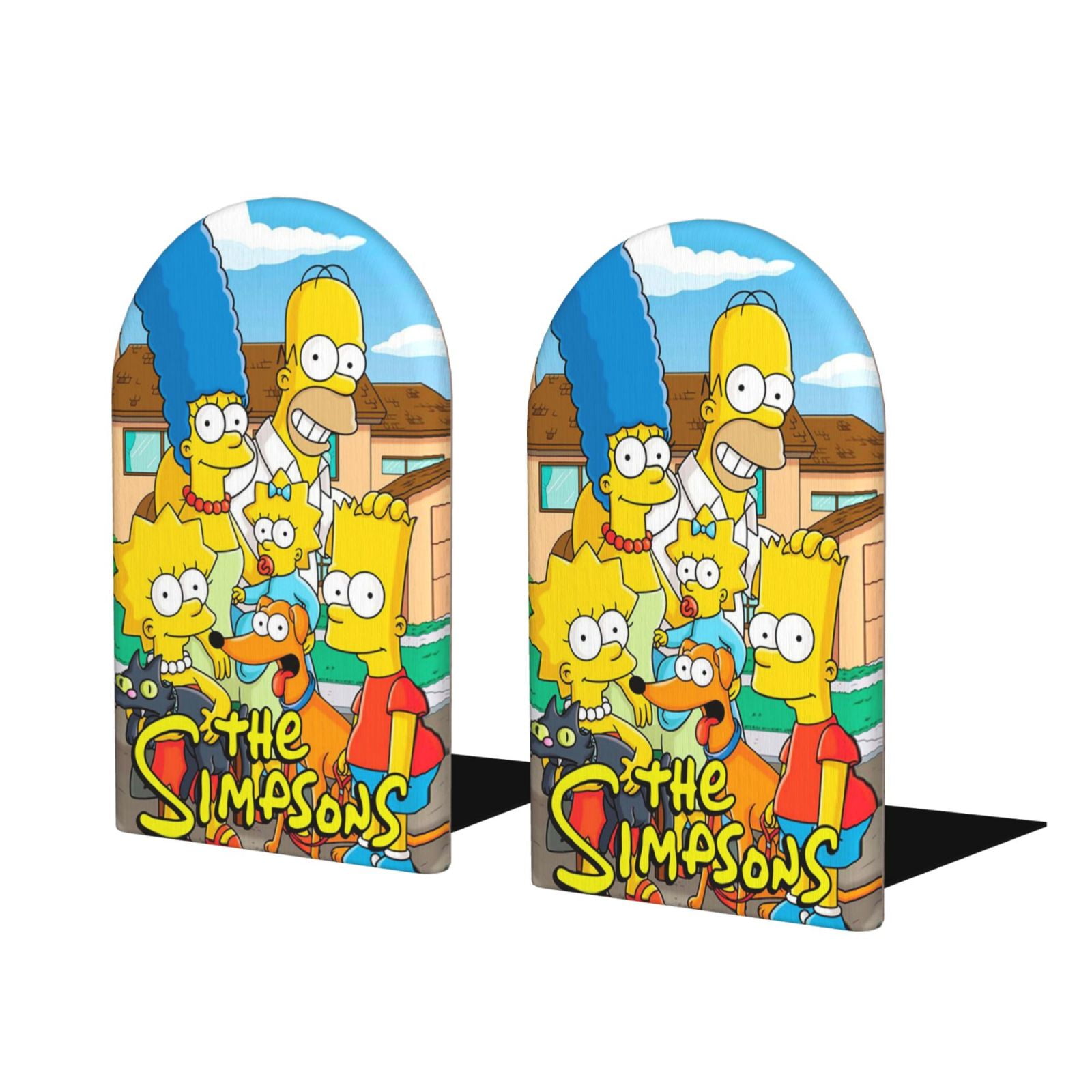 Simpsons Wooden Bookends For Shelves, Decorative Book Organizer Book ...