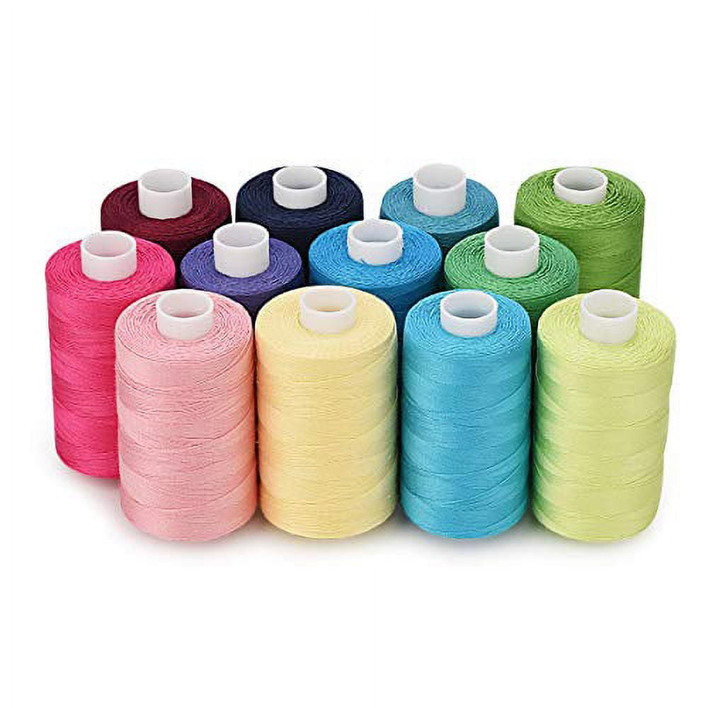 Simthread 12 Colors All Purposes Cotton Quilting Thread for Piecing ...